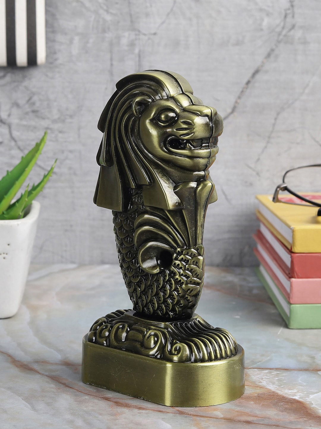 Buy EXIM DECOR Metallic Merlion Miniature Showpiece - Showpieces for ...