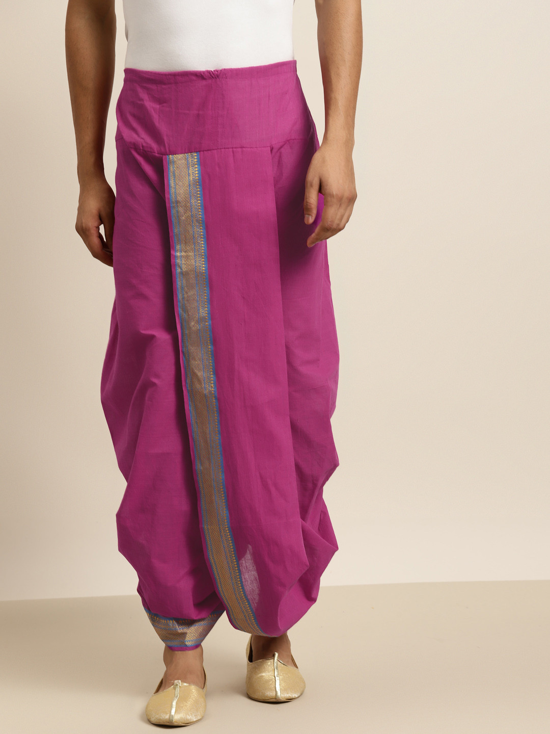 Buy SOJANYA Men Purple Solid Cotton Dhoti Pants - Dhotis for Men ...