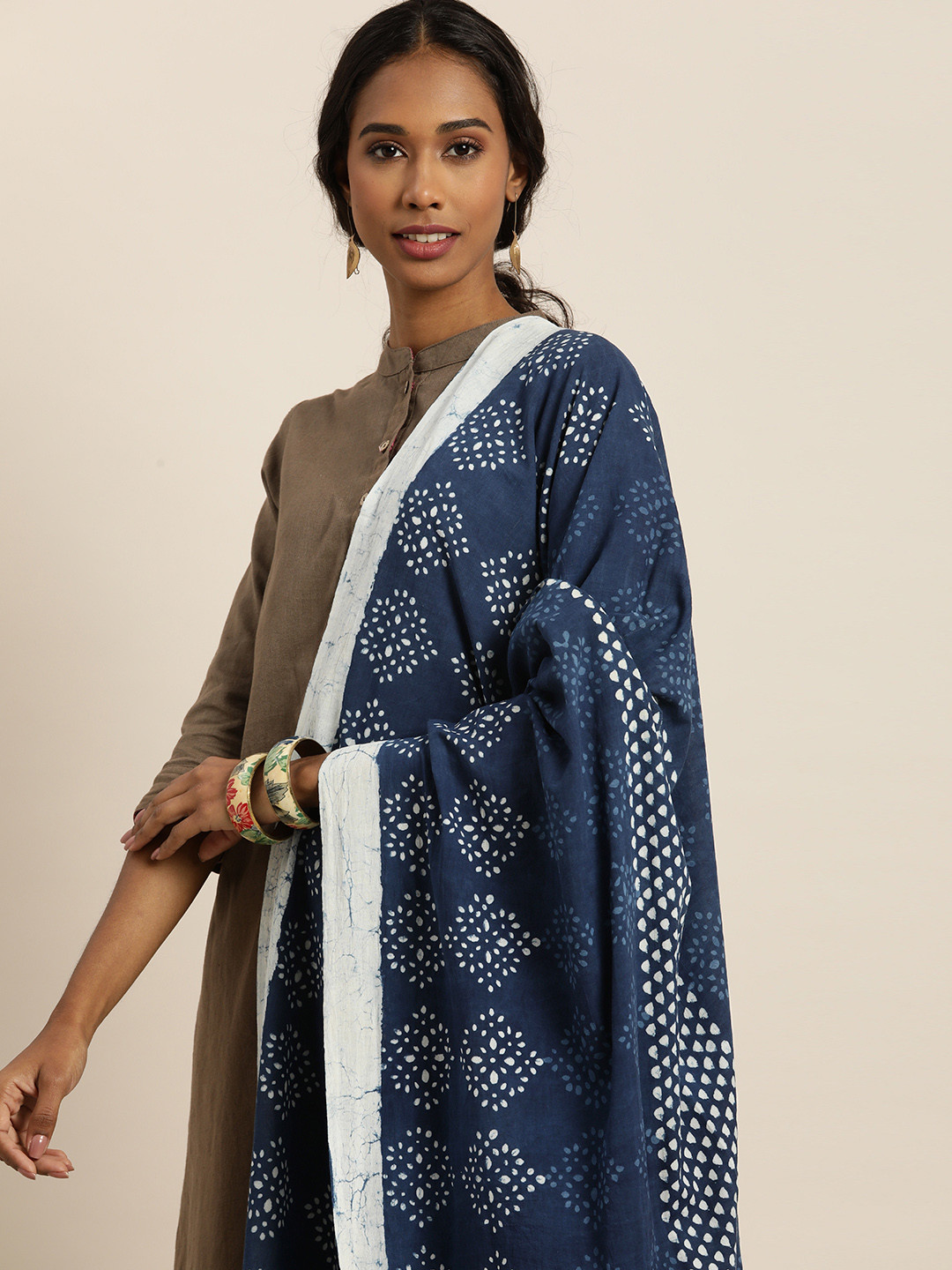 Buy Taavi Blue & White Indigo Hand Block Print Pure Cotton Sustainable ...