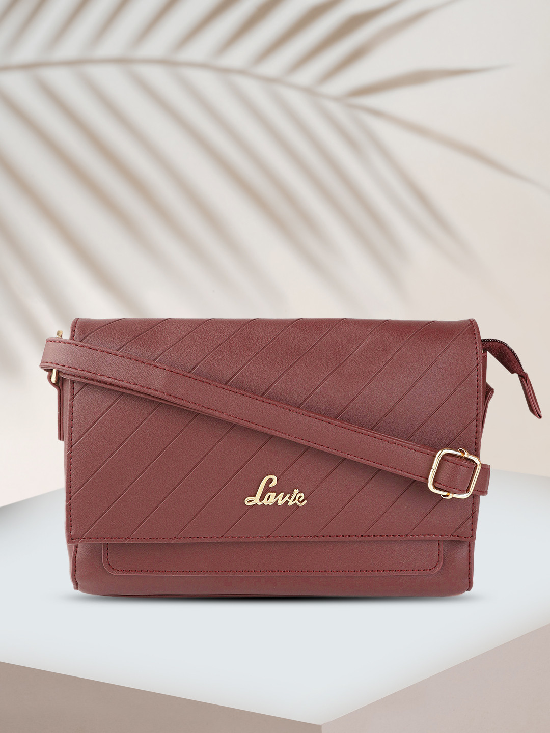 Buy Lavie Becca Women Burgundy Foldover Slingbag - Handbags for Women ...