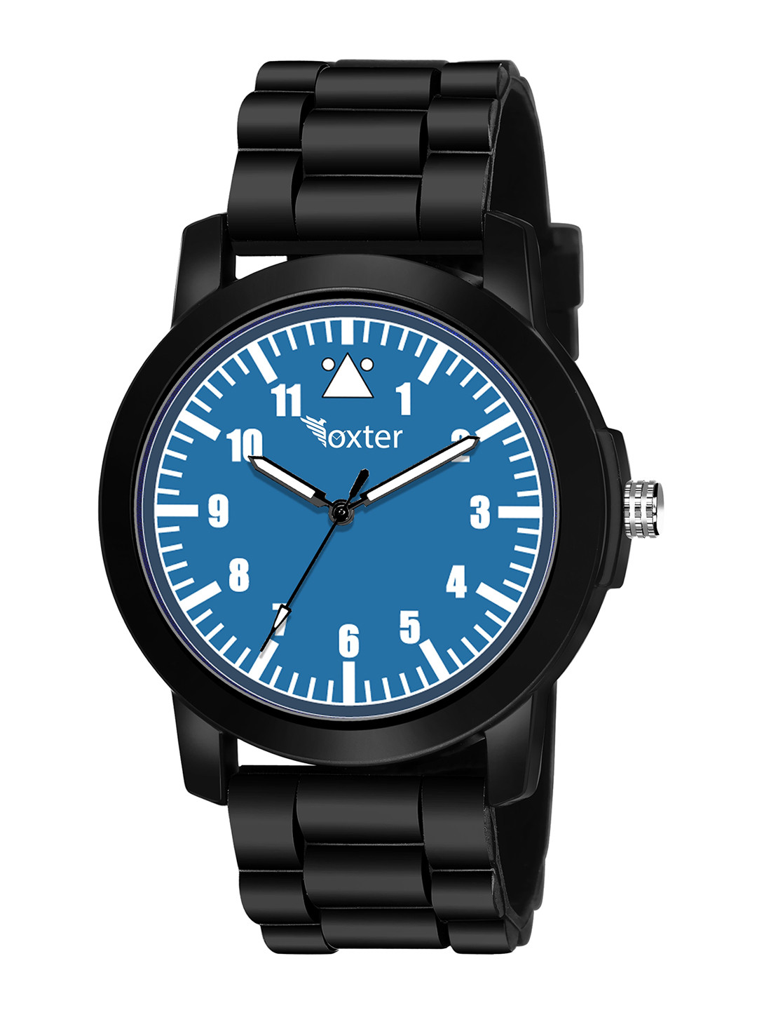 Buy Foxter Men Blue Brass Dial & Black Straps Analogue Watch FX 501 ...