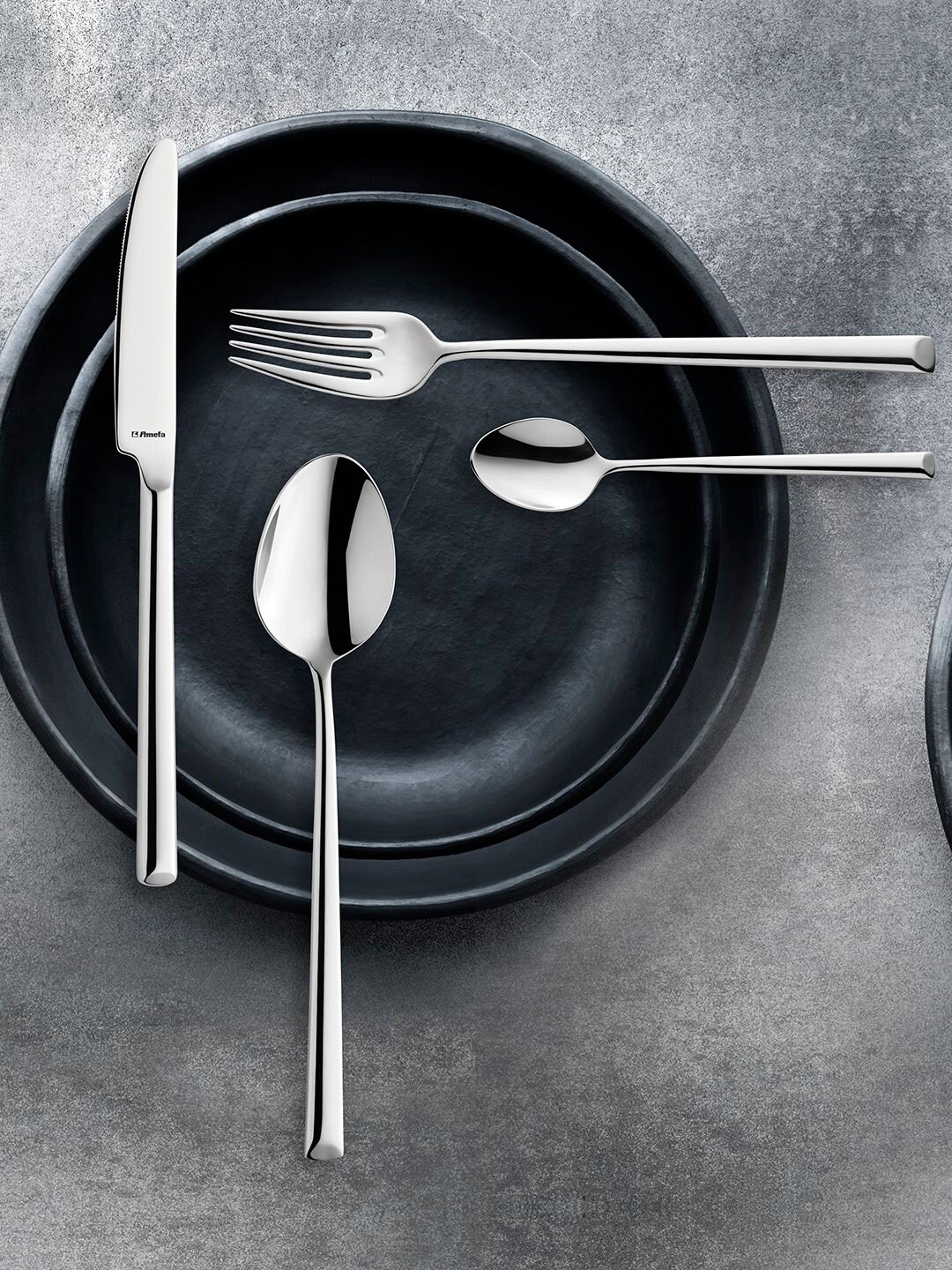 Buy Amefa Pack Of 24 Silver Metropole Stainless Steel Cutlery Set ...