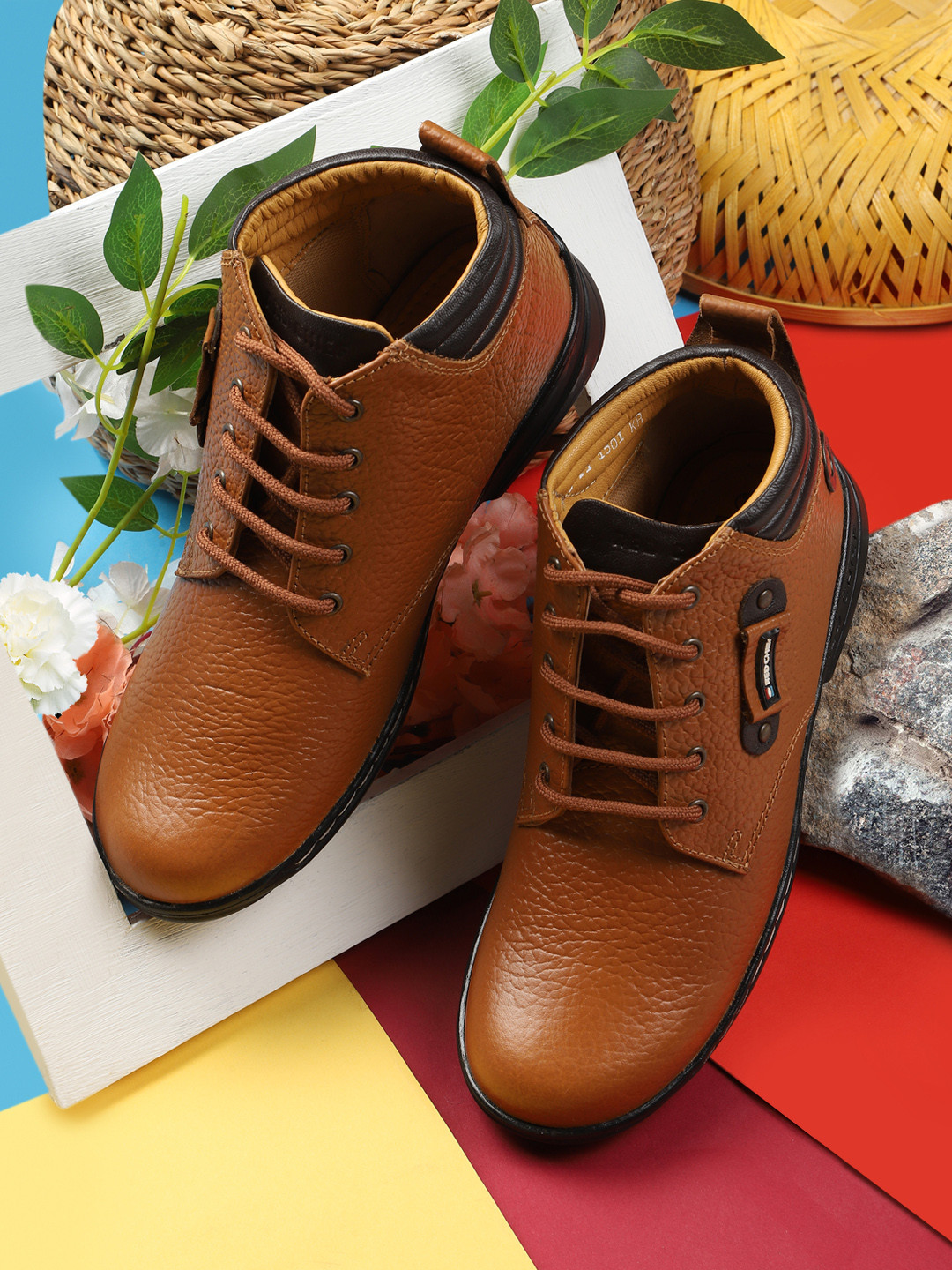 Buy Red Chief Men Camel Brown Casual Leather Shoes - Casual Shoes for ...