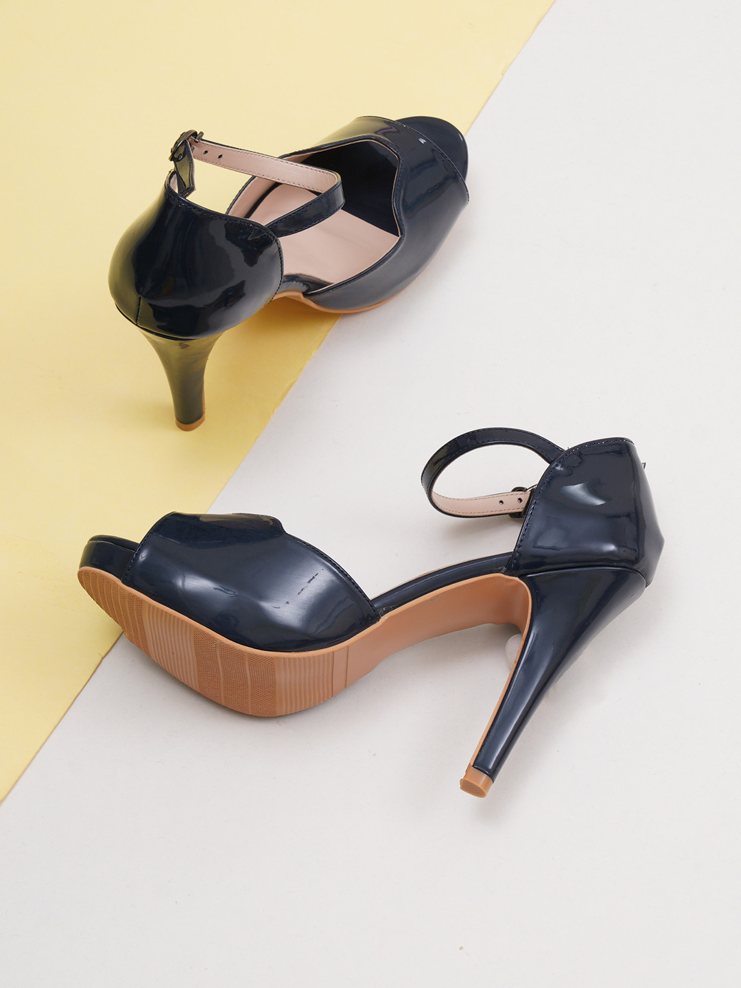 Buy Sherrif Shoes Navy Blue Stiletto Peep Toes - Heels for Women ...