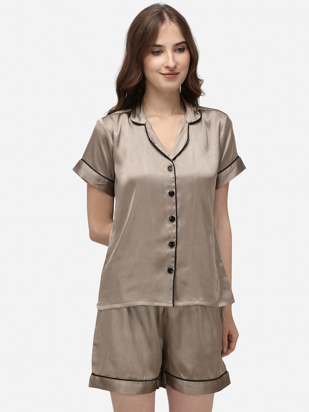 Buy Fbella Women Taupe Night Suit - Night Suits for Women 15057632 | Myntra