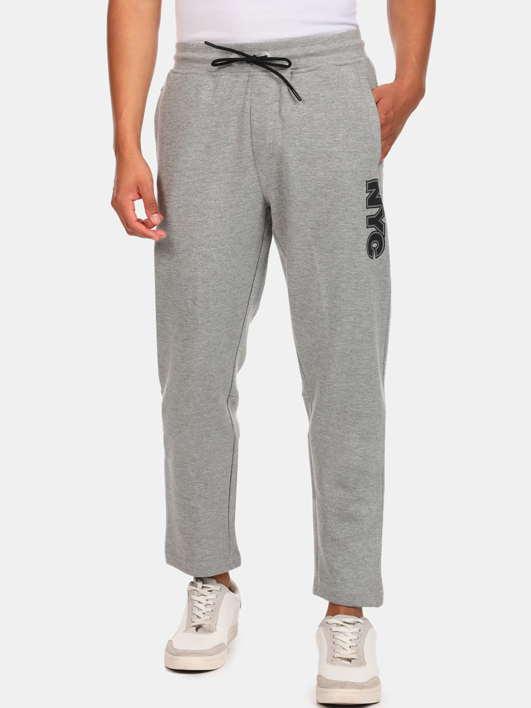 Buy Arrow Sport Men Grey Solid Straight Fit Track Pants - Track Pants ...