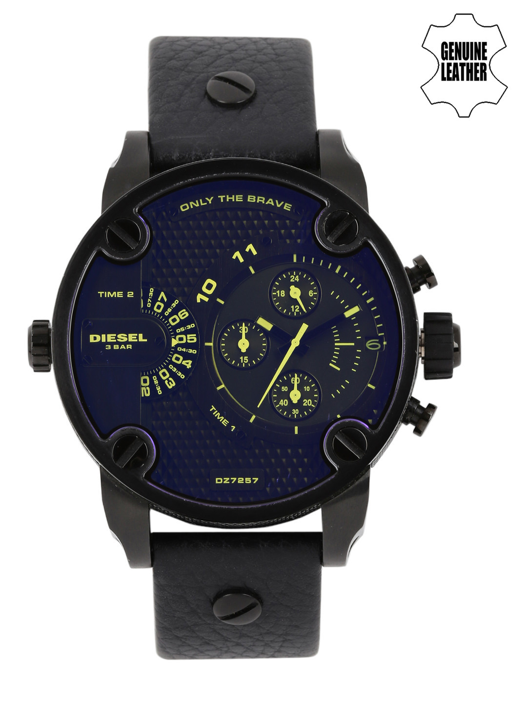 Buy DIESEL Men Black Dual Time Zone Chronograph Watch DZ7257I - Watches ...