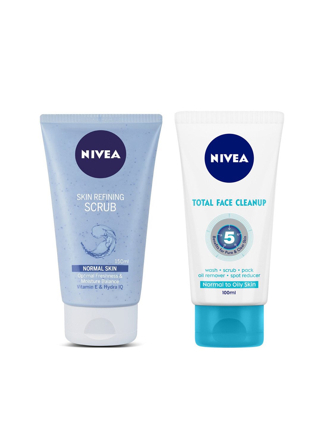 Buy Nivea Set Of Skin Refining Scrub & Total Face Clean Up - Face Wash ...