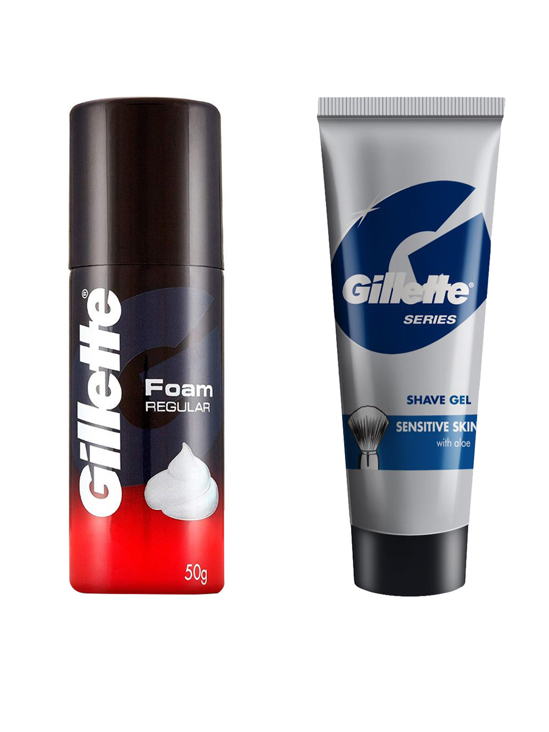 Buy Gillette Men Classic Regular Pre Shave Foam + Shaving Gel With Aloe ...