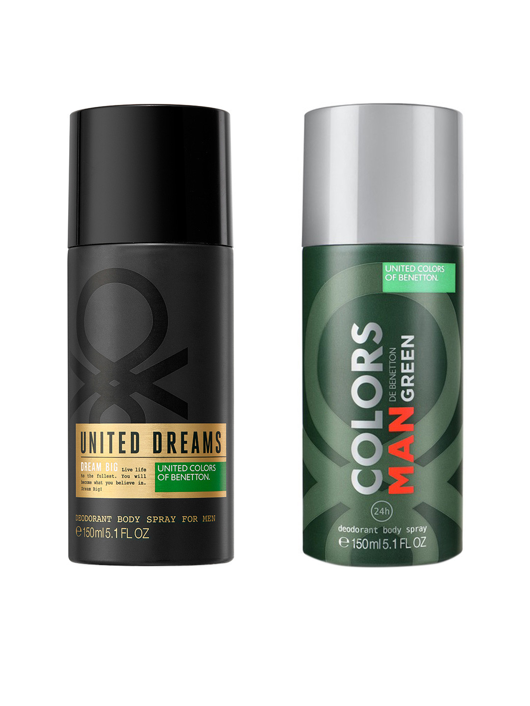 Buy United Colors Of Benetton Men Set Of 2 Colors Man De Green & Dream ...