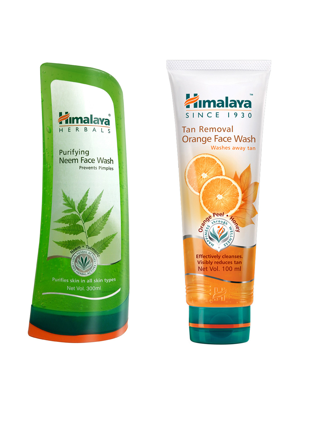 Buy Himalaya Set Of 2 Facewash Purifying Neem & Tan Removal Orange ...