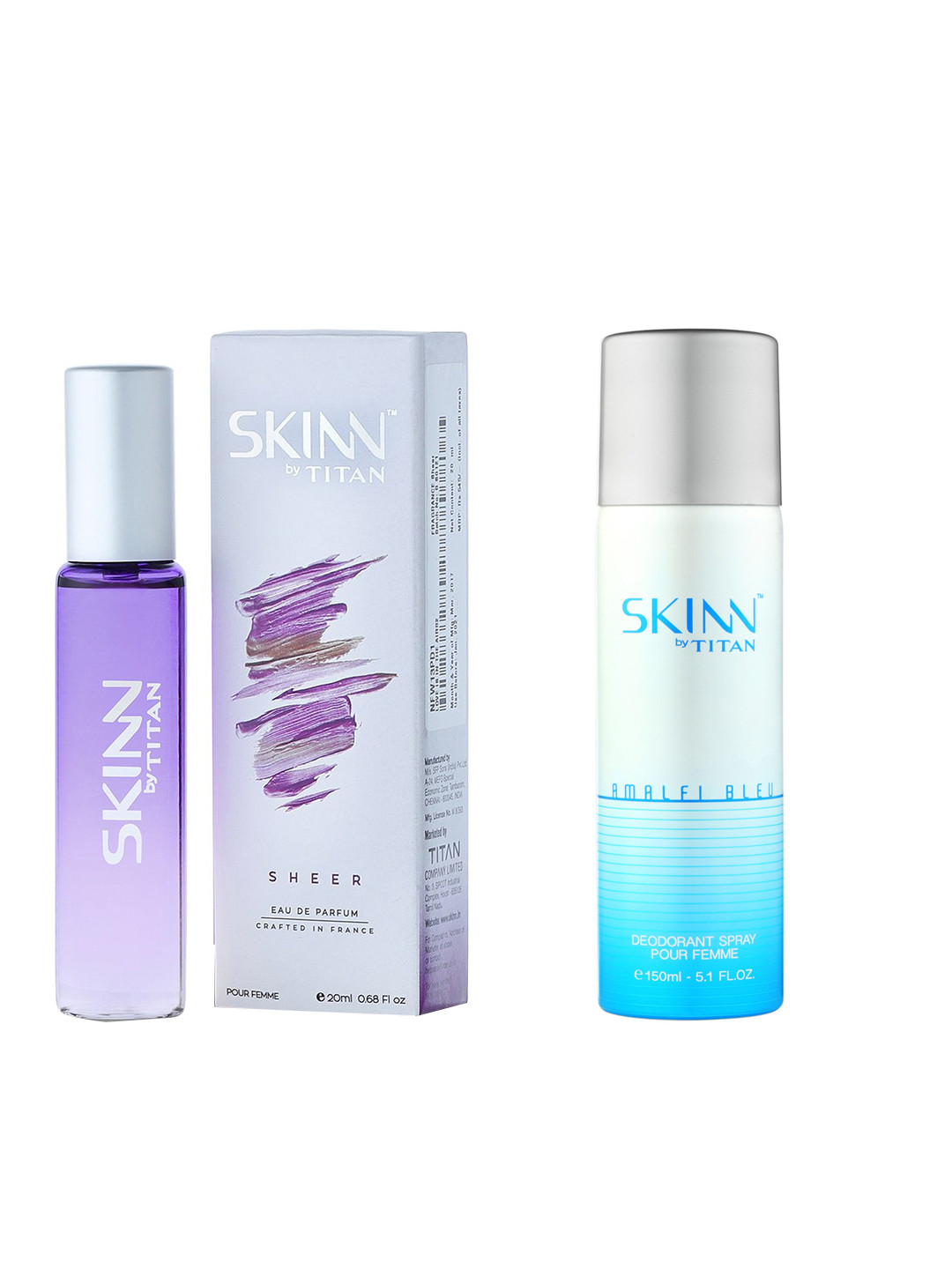 Buy SKINN By Titan Women Set Of Amalfi Bleu Deodorant & Sheer Eau De ...