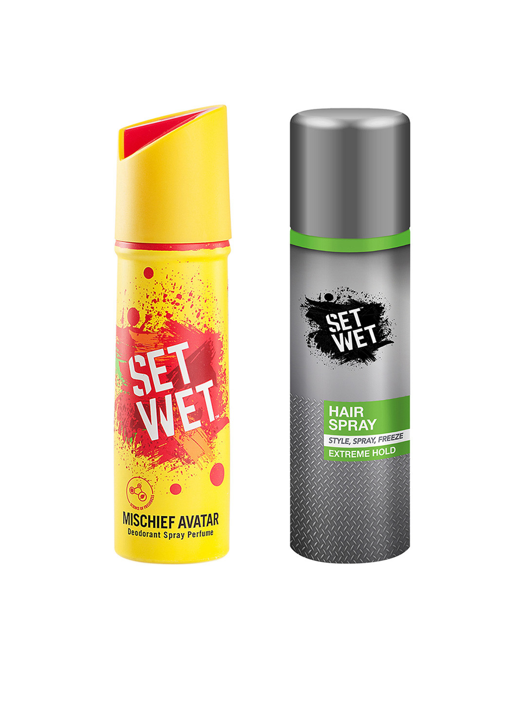 Buy Set Wet Men Set Of Mischief Avatar Deodorant Spray & Extreme Hold ...
