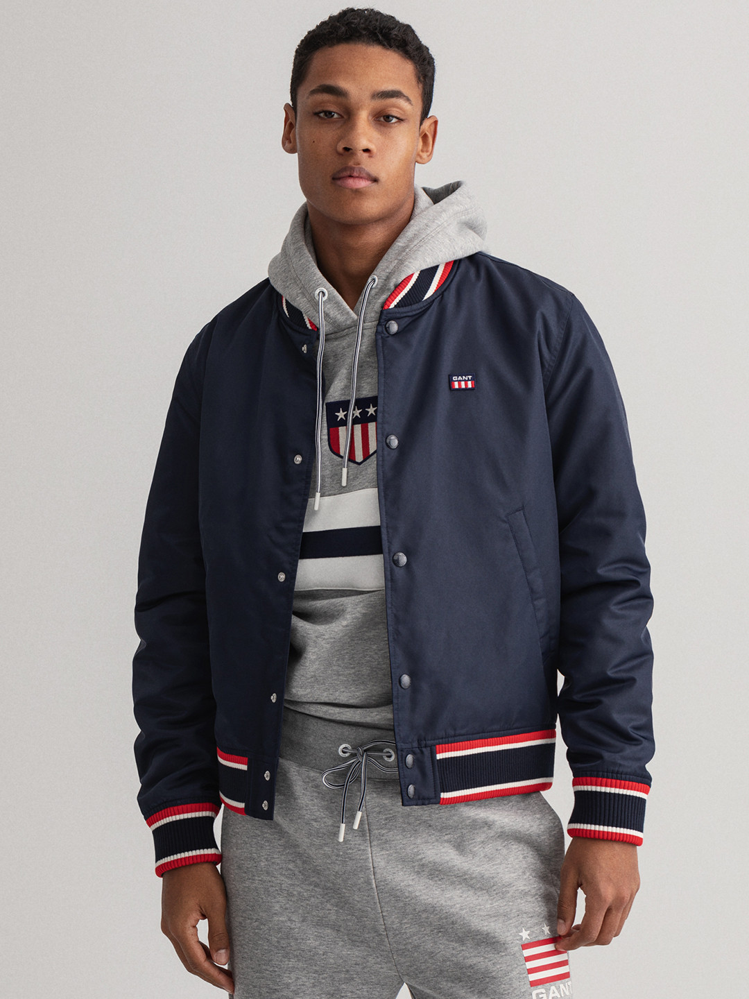 Buy GANT Men Blue Varsity Jacket - Jackets for Men 15068356 | Myntra