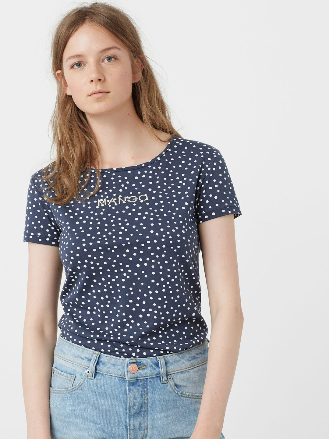 Buy MANGO Women Blue Printed T Shirt - Tshirts for Women 1507585 | Myntra