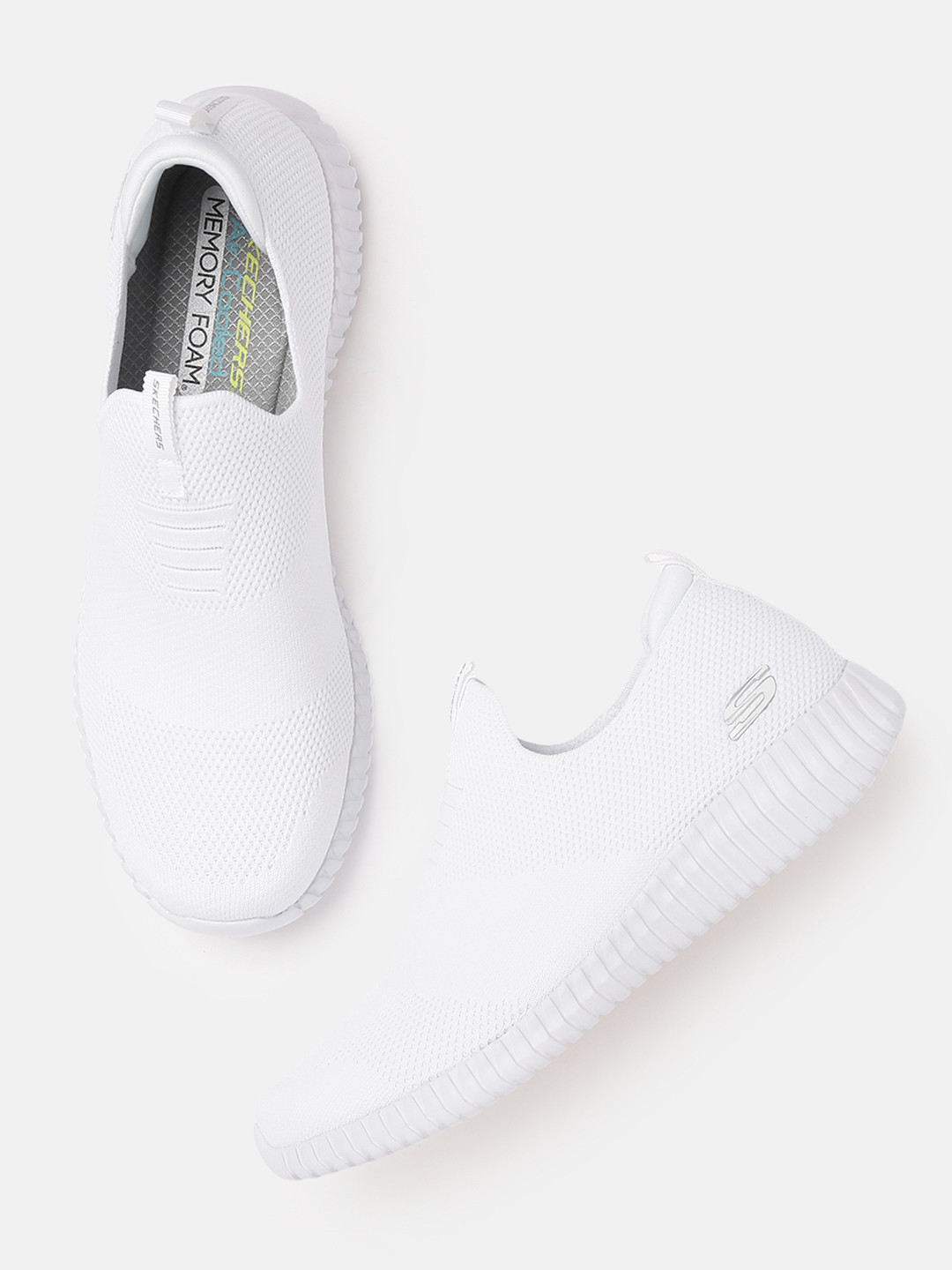 Buy Skechers Men White ELITE FLEX WASIK Slip On Sneakers - Casual Shoes ...