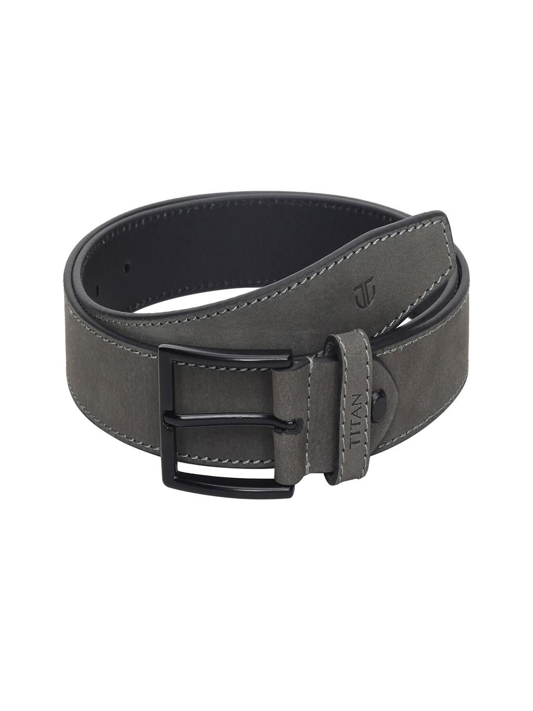 Buy Titan Men Grey Leather Belt - Belts for Men 15080100 | Myntra