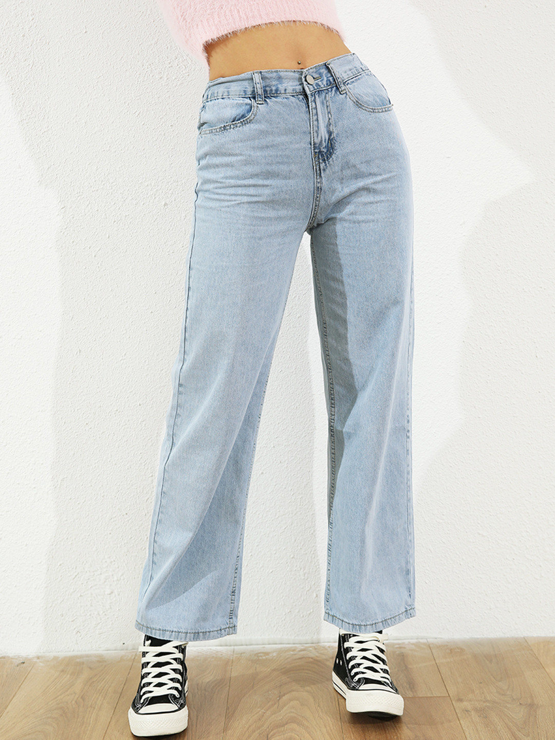 Buy URBANIC Women Blue Relaxed Fit Pocket Straight Leg Jeans - Jeans ...