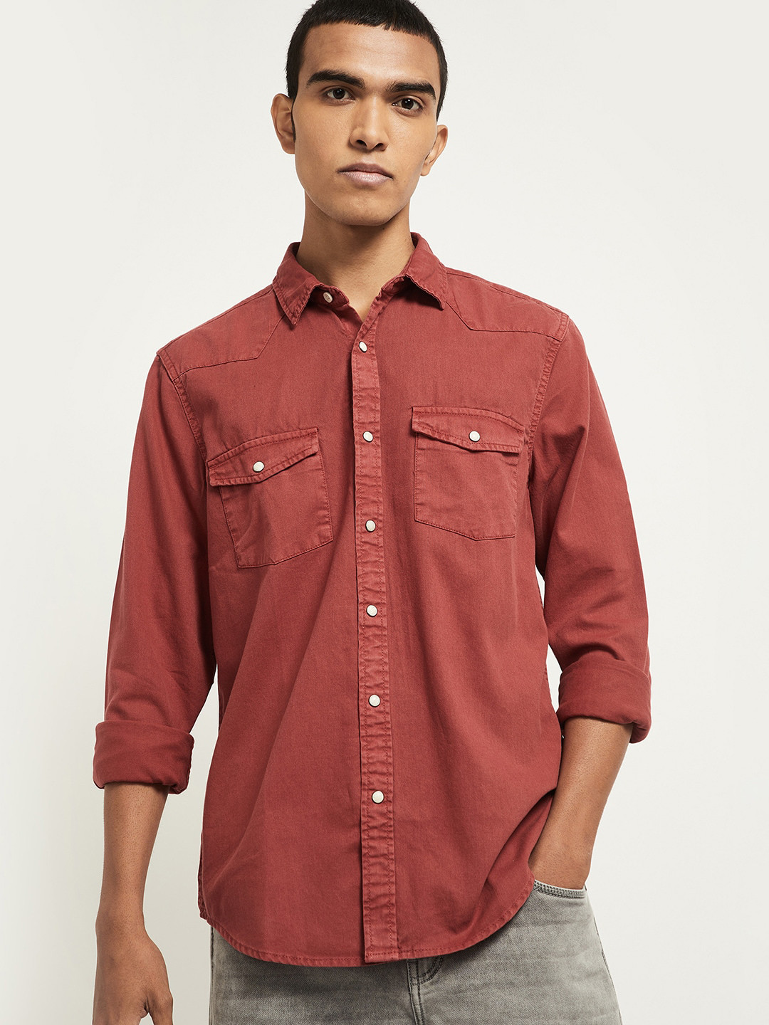 Buy Max Men Rust Opaque Casual Shirt - Shirts for Men 15089880 | Myntra