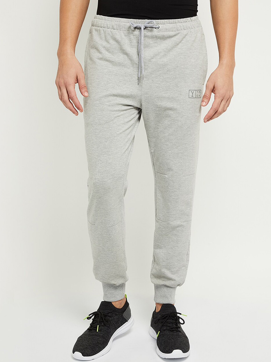Buy Max Men Grey Melange Solid Joggers - Track Pants for Men 15090070 ...