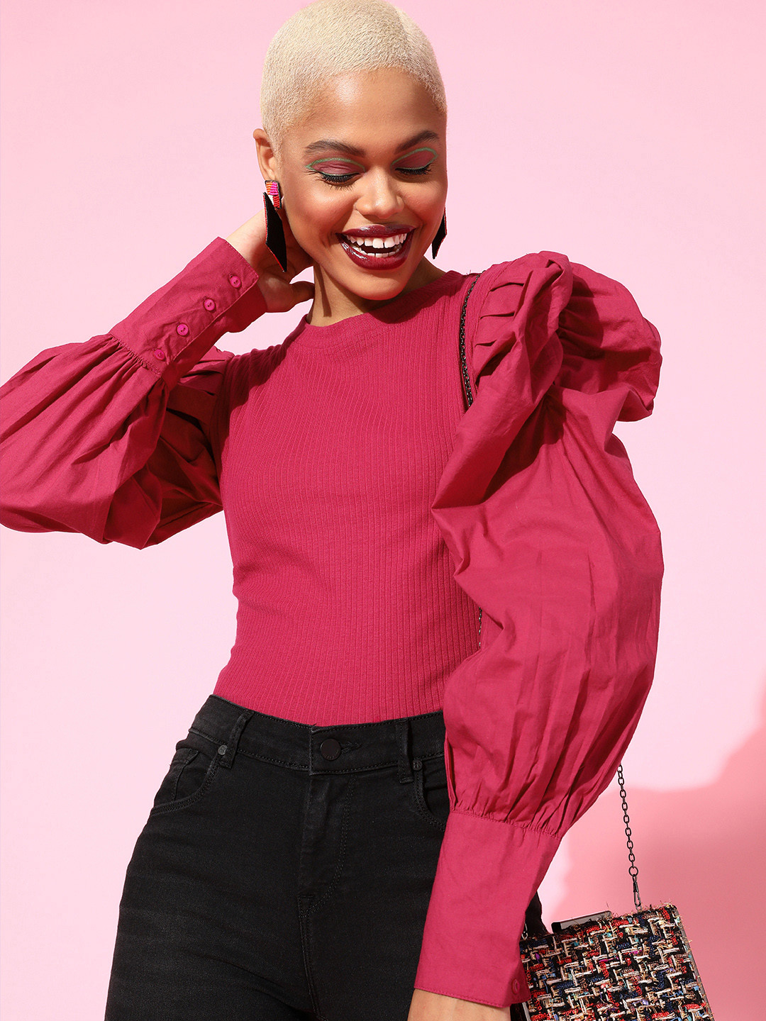 Buy PlusS Women Pretty Pink Sleek Top - Tops for Women 15095244 | Myntra