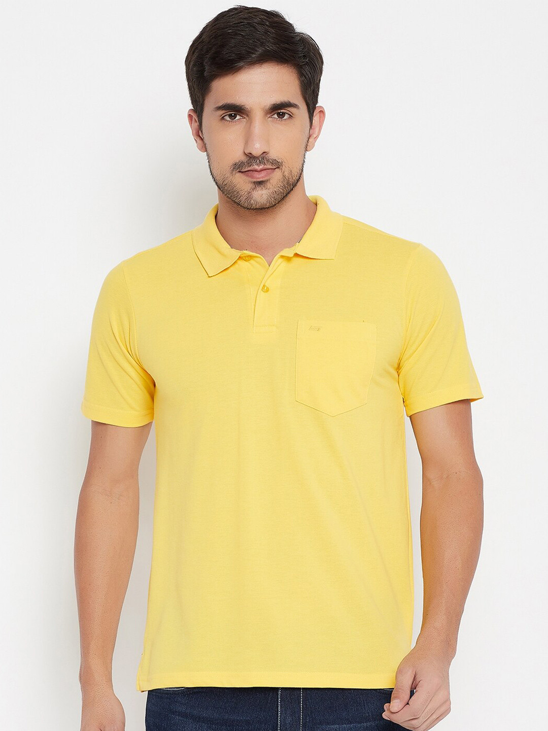 Buy NEVA Men Yellow Polo Collar Cotton T Shirt - Tshirts for Men 15097780 | Myntra