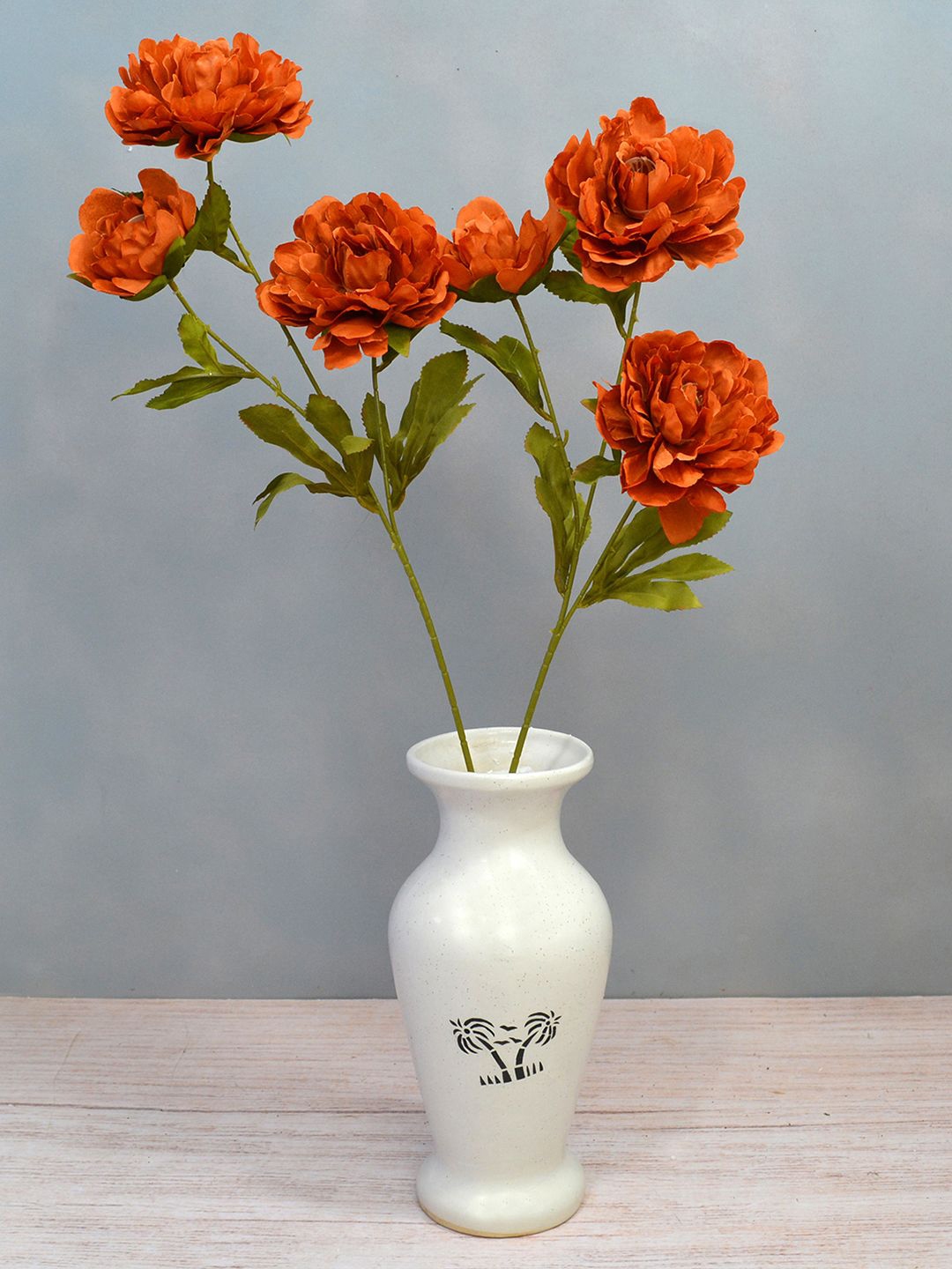 Buy Fancy Mart Orange Set Of 2 Artificial Flower Stick Common Peony ... Buy Fancy Mart Orange Set Of 2 Artificial Flower Stick Common Peony ...