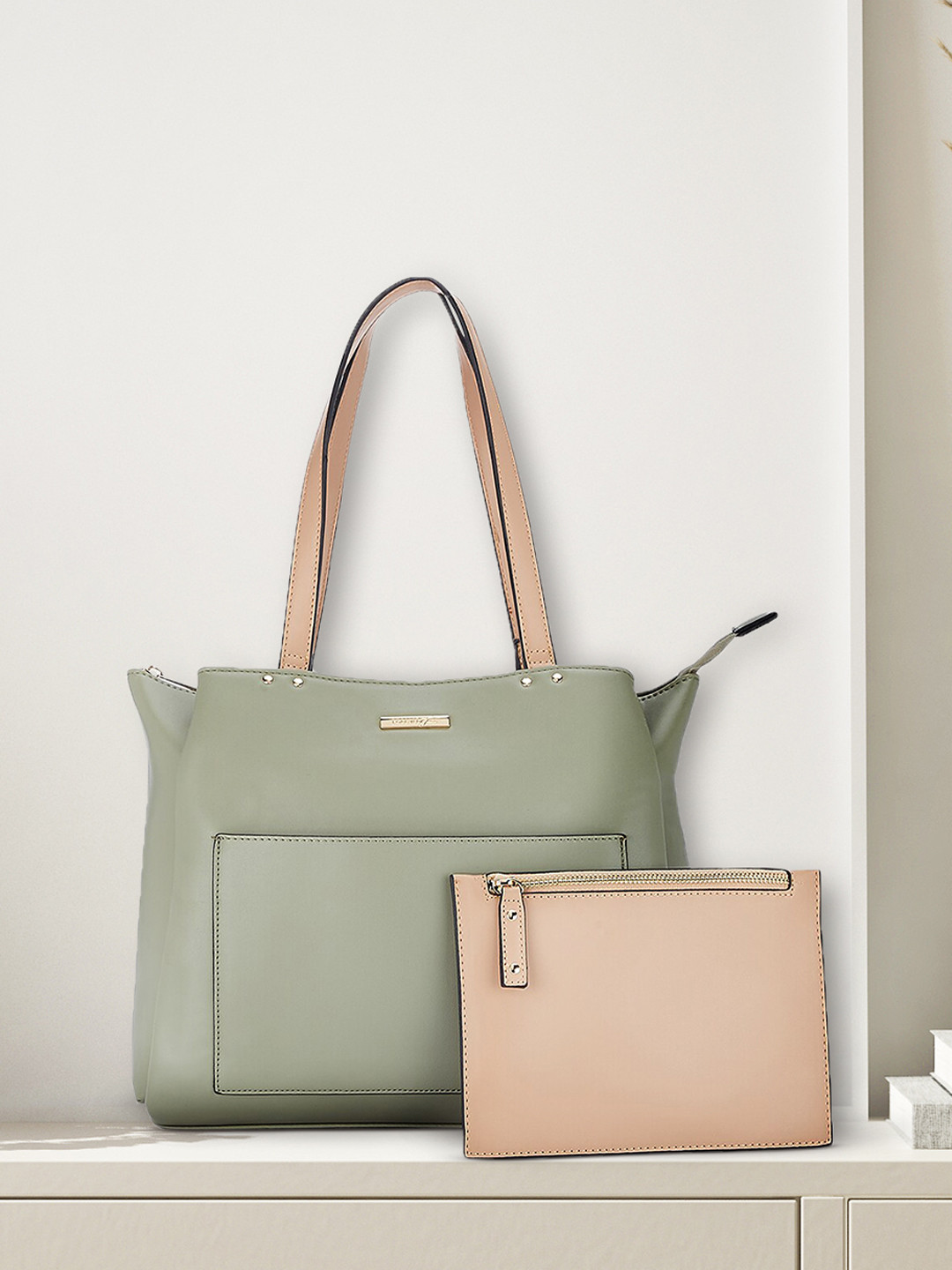 Buy Forever Glam By Pantaloons Green Structured Shoulder Bag - Handbags ...