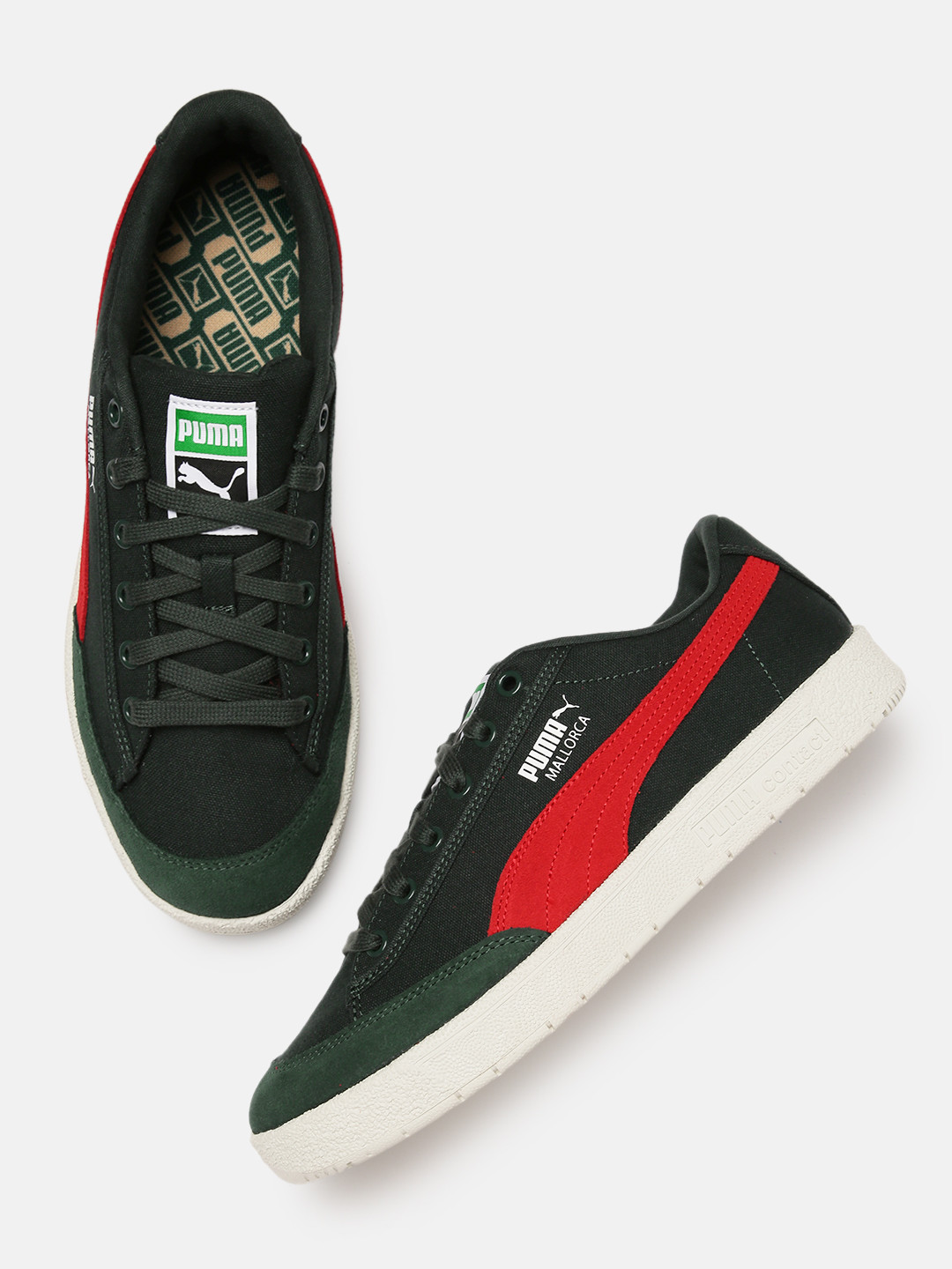 Buy Puma Unisex Green & Red Colourblocked Mallorca Sneakers - Casual ...