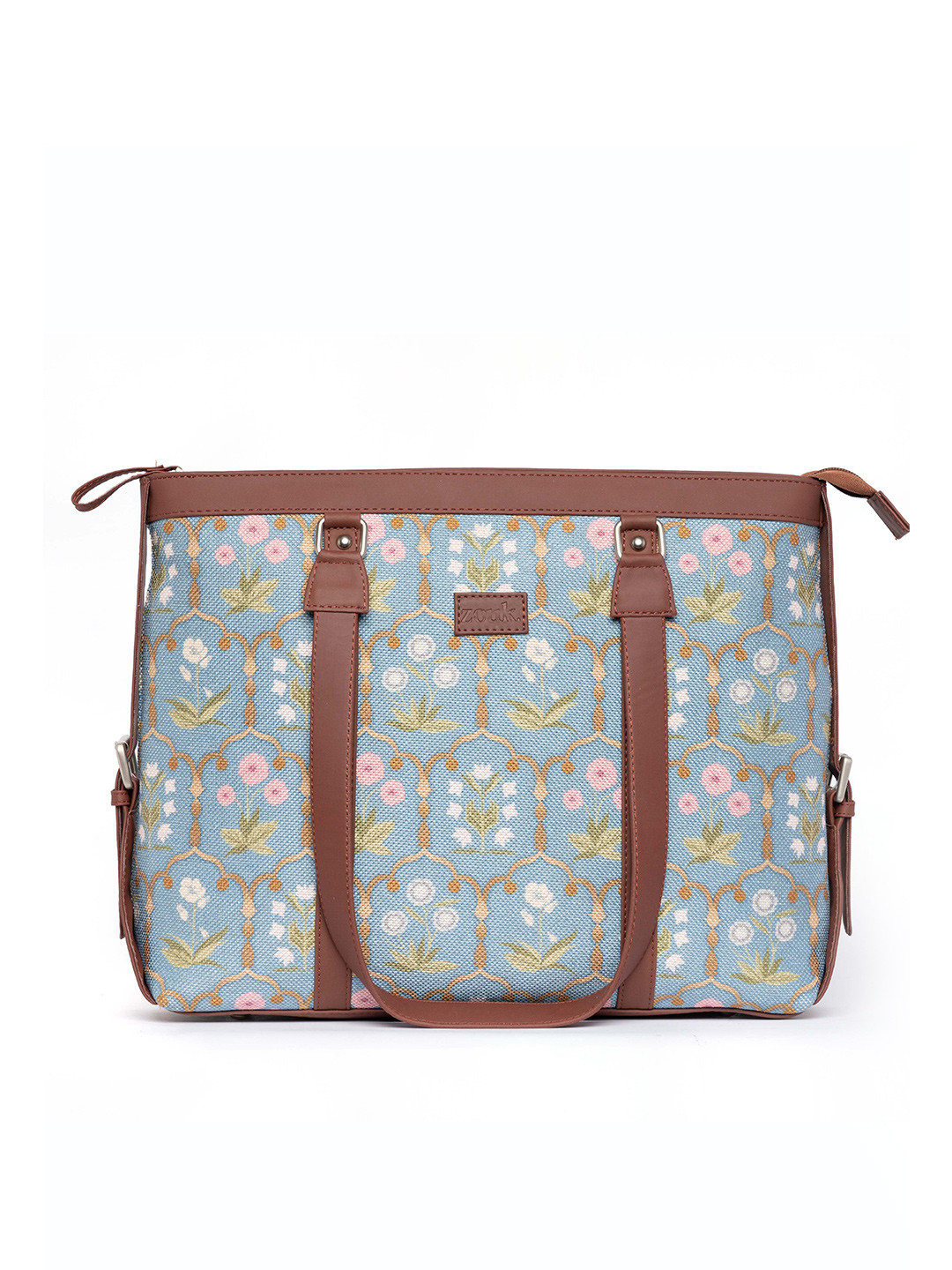 Buy ZOUK Women Blue Floral Printed Laptop Bag - Laptop Bag for Women ...