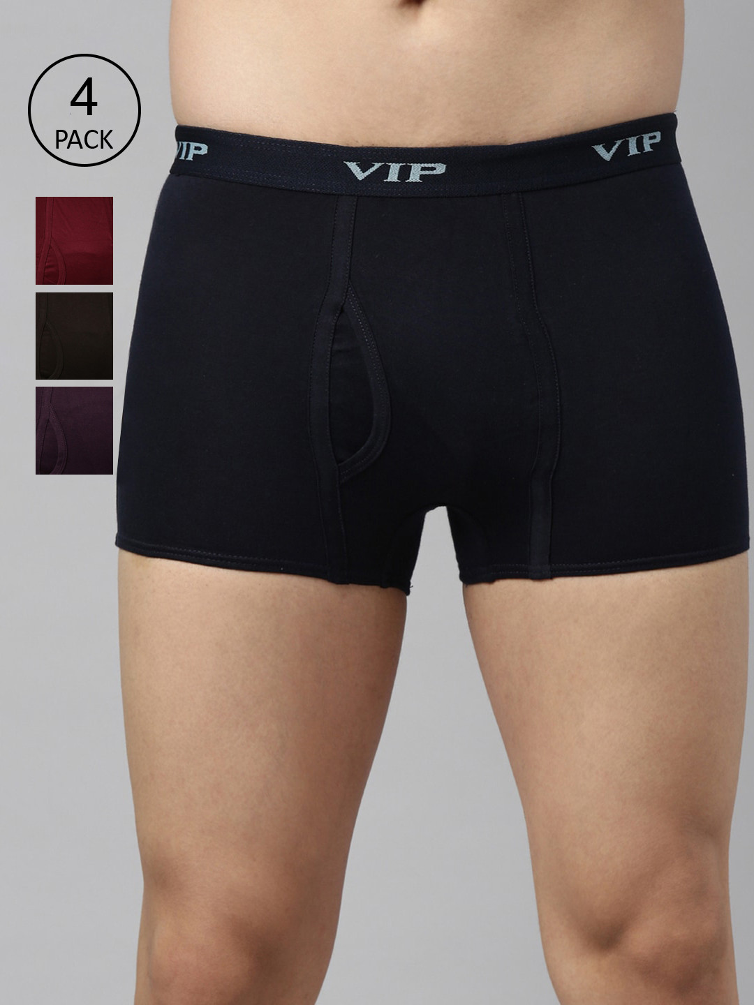 Buy VIP Men Pack Of 4 Assorted Pure Cotton Trunks - Trunk for Men ...