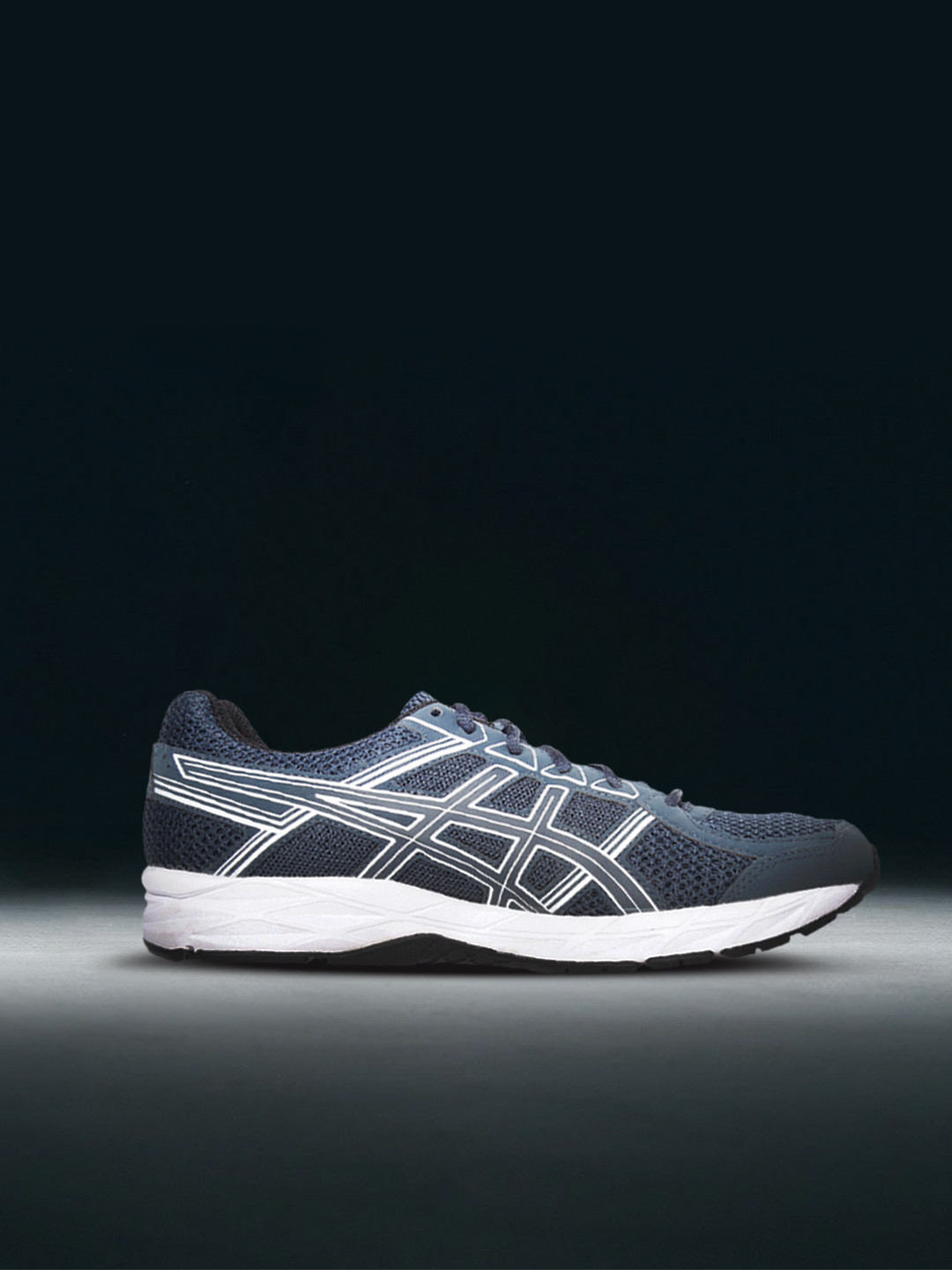 Buy ASICS Men Navy Blue & White Woven Design GEL CONTEND 4B+ Running ...
