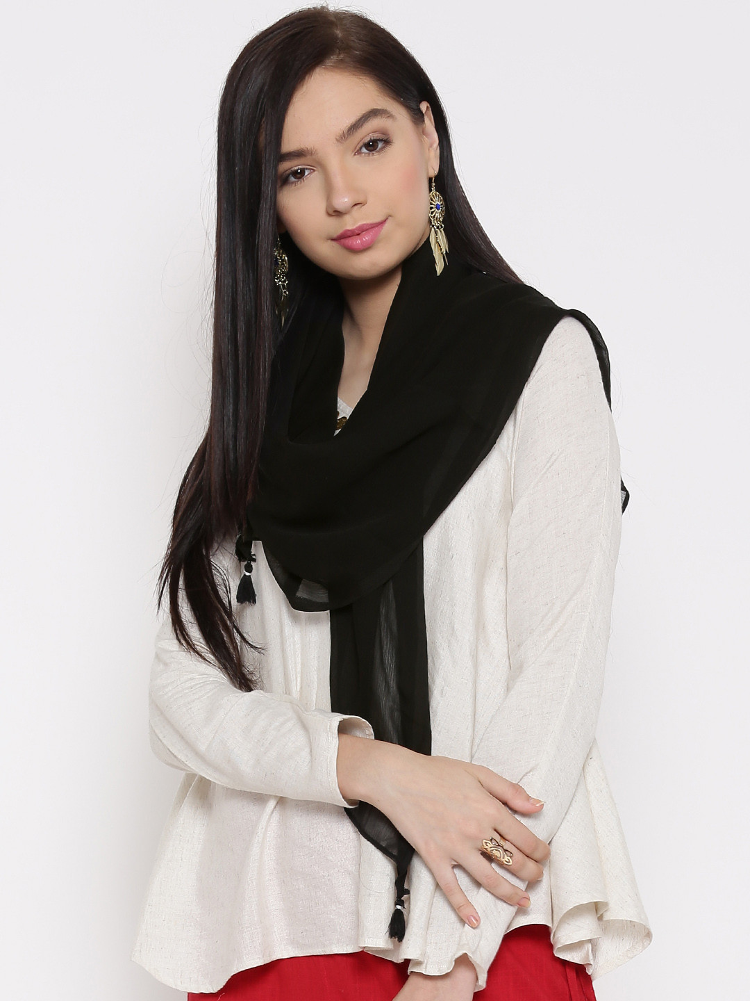 Buy Biba Black Scarf - Scarves for Women 1511807 | Myntra