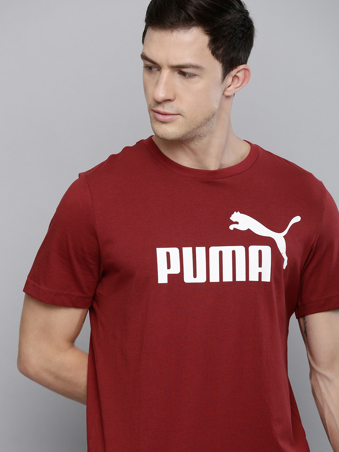 Buy Puma Men Red Pure Cotton Printed Pure Cotton T Shirt - Tshirts for ...