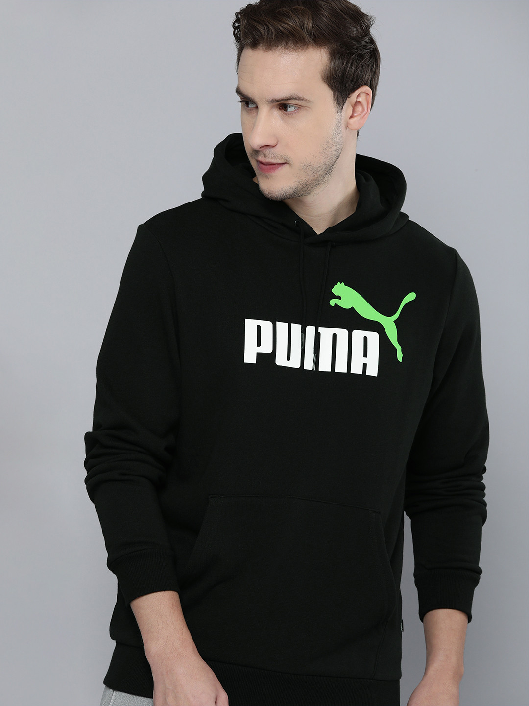 Buy Puma Men Black Essentials+ Hooded Sweatshirt - Sweatshirts for Men ...