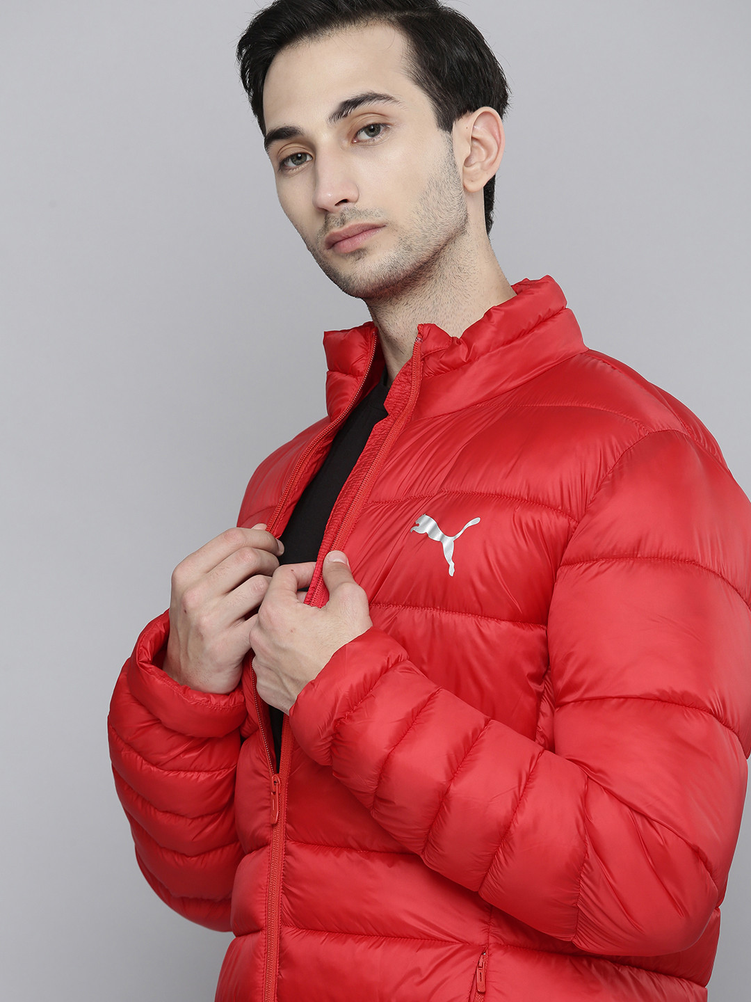 Buy Puma Men Red Bramd Logo Printed Padded Jacket - Jackets for Men ...