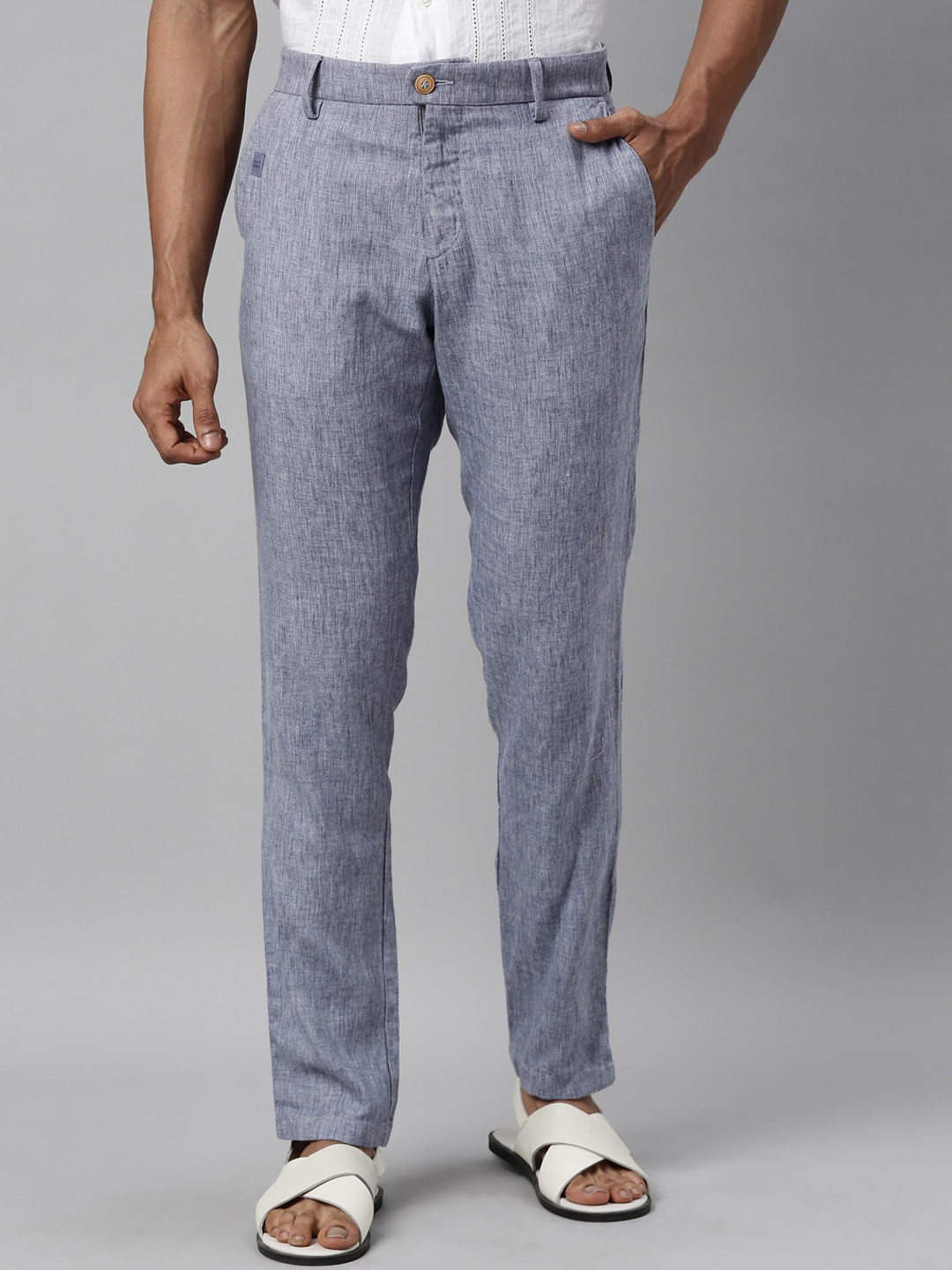 Buy RARE RABBIT Lincon 2 Mid Rise Straight Fit Linen Trouser - Trousers ...