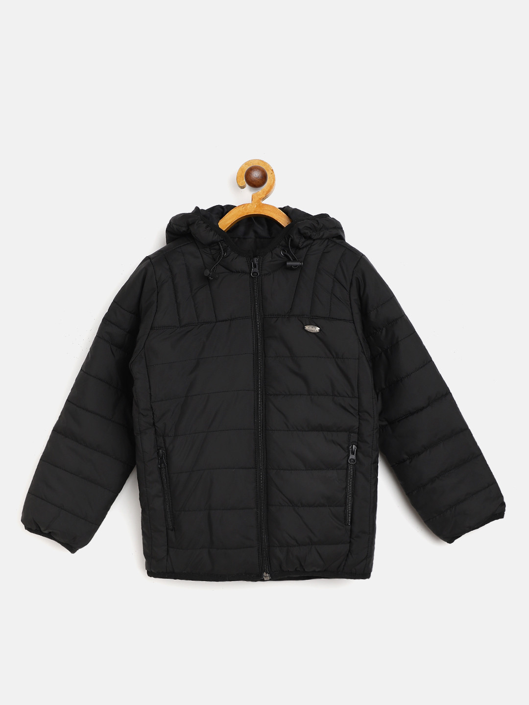 Buy Provogue Boys Black Hooded Padded Jacket - Jackets for Boys ...