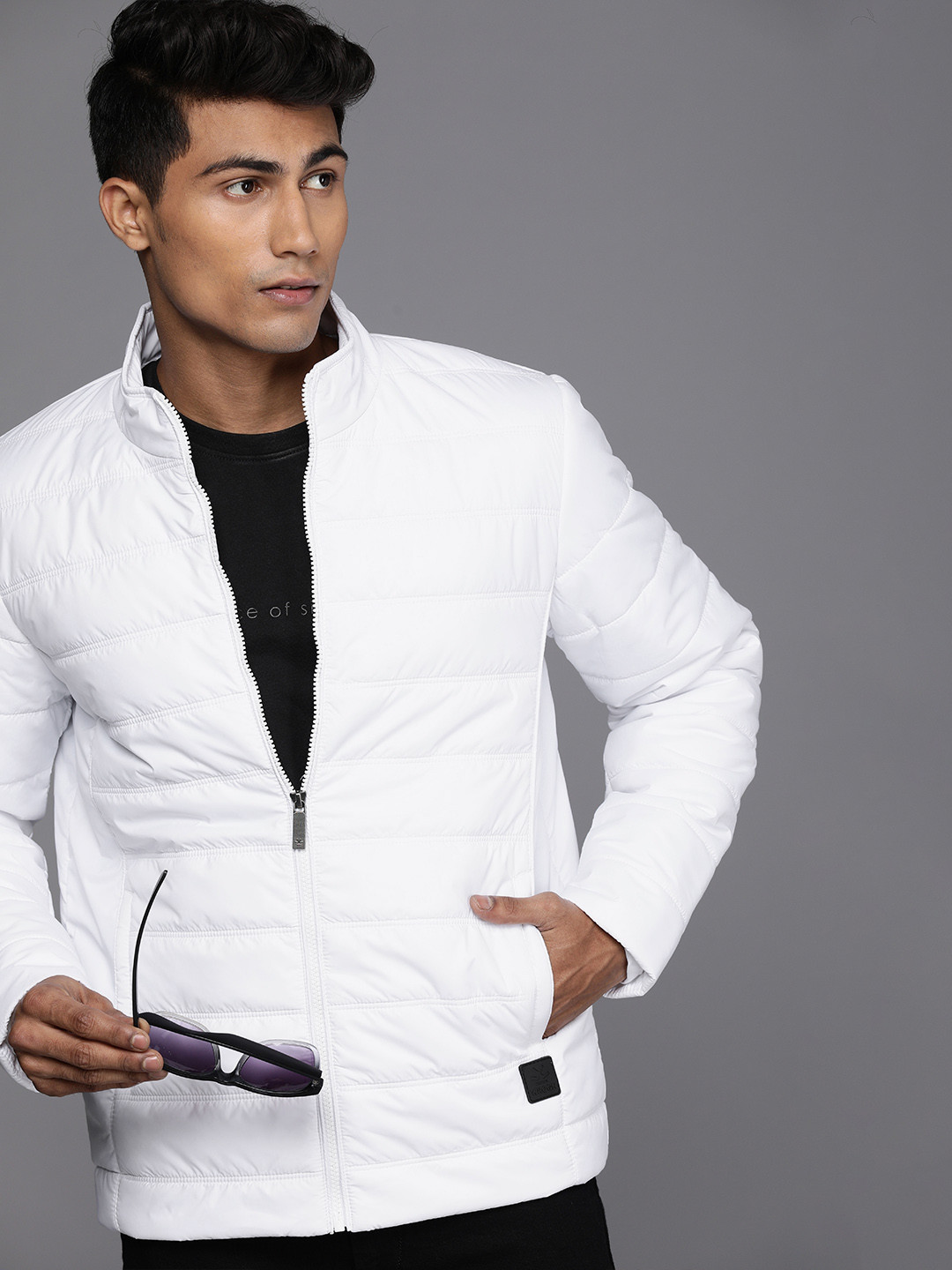 Buy WROGN Men White Padded Jacket - Jackets for Men 15131030 | Myntra