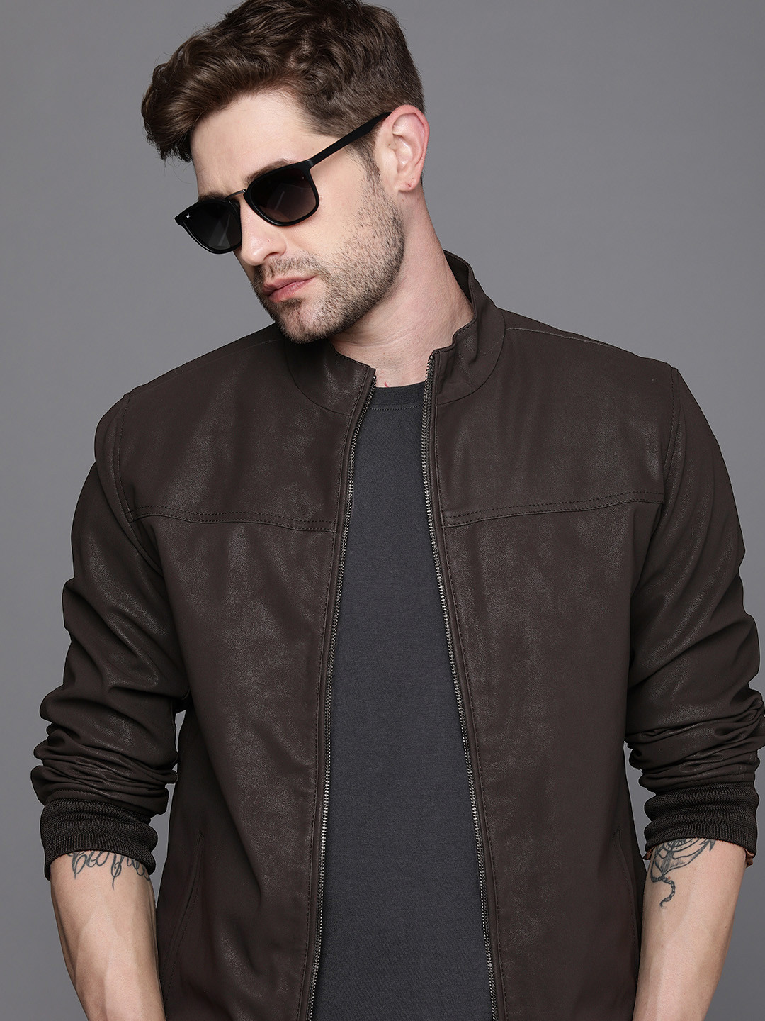 Buy WROGN Men Black Solid Bomber Jacket - Jackets for Men 15131044 | Myntra