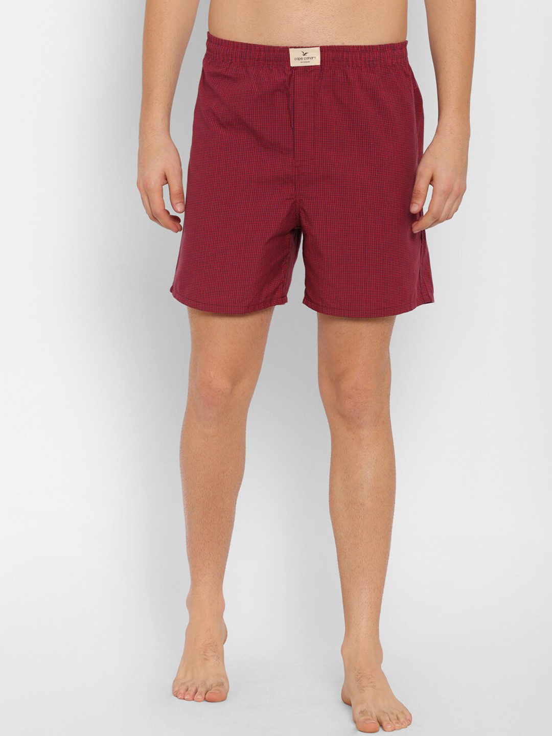 Buy Cape Canary Men Red & Black Checked Pure Cotton Boxers ...