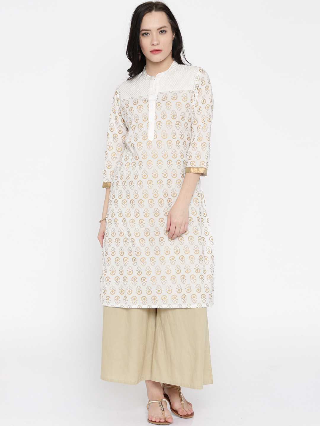 Buy Jashn White Printed Kurta - Kurtas for Women 1513719 | Myntra