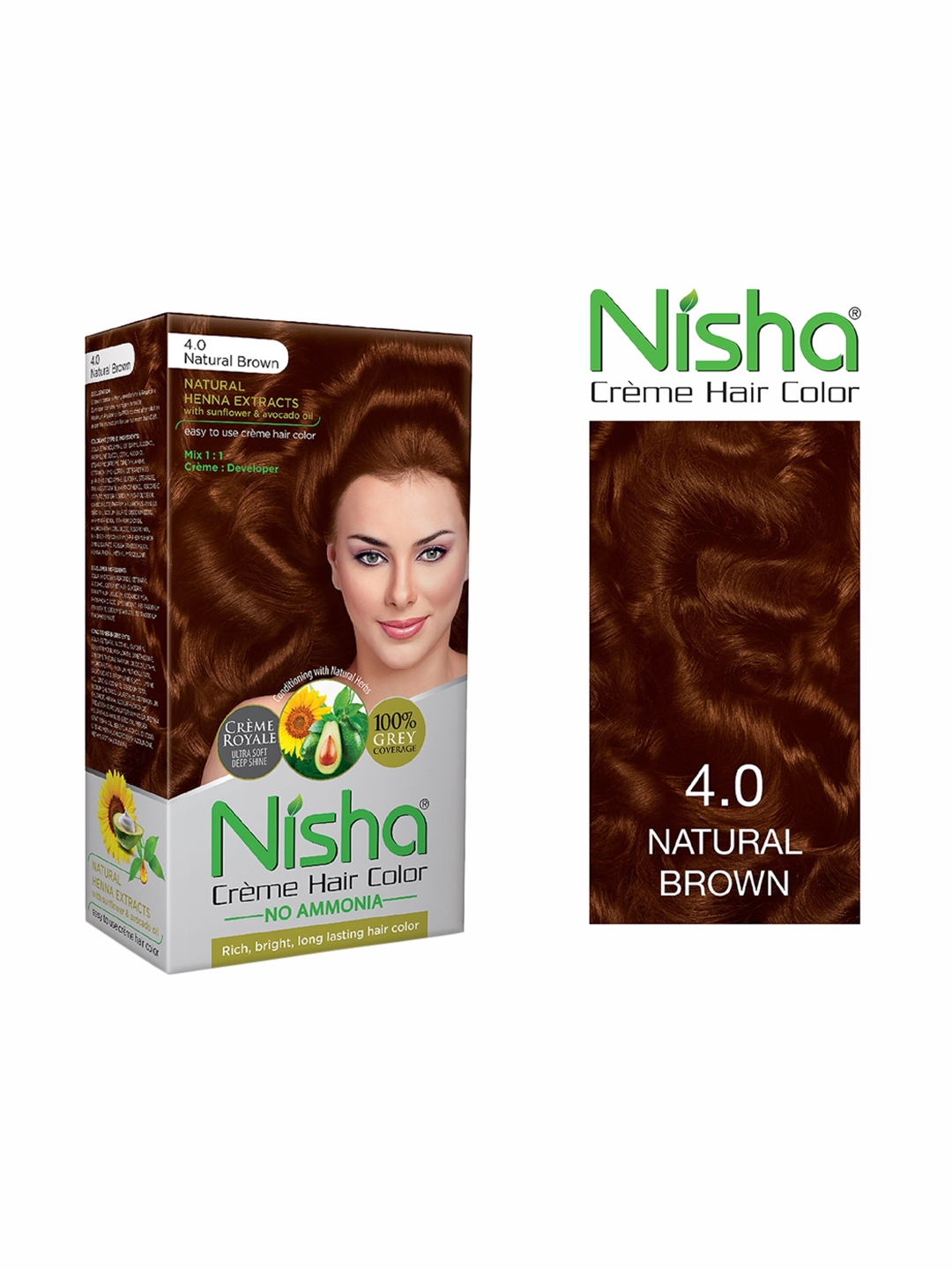 Buy Nisha Unisex Brown Creme Hair Color 120gm Each Natural Brown Hair