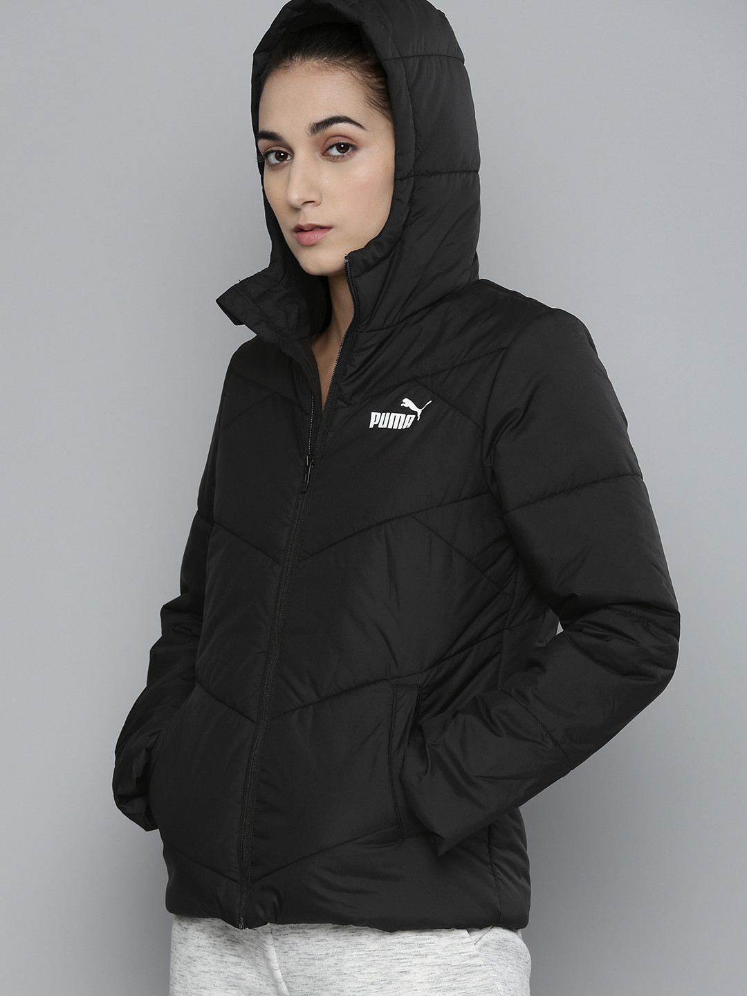 Buy Puma Women Black Essential Regular Fit Padded Jacket - Jackets for ...