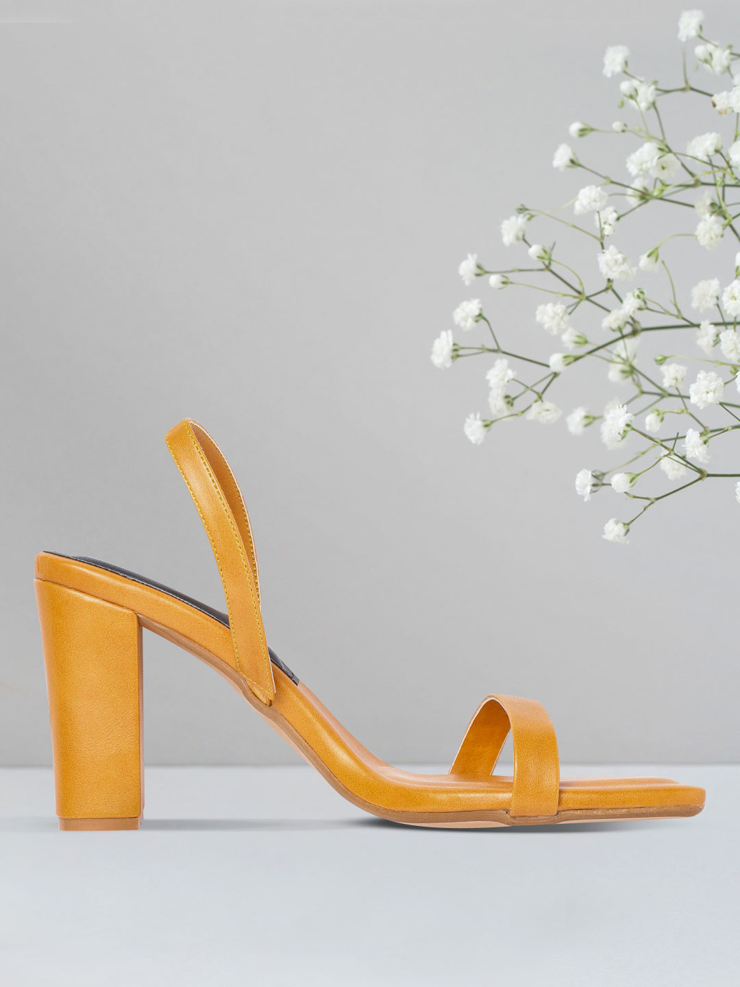 Buy CORSICA Women Mustard Yellow Solid Block Heels - Heels for Women ...