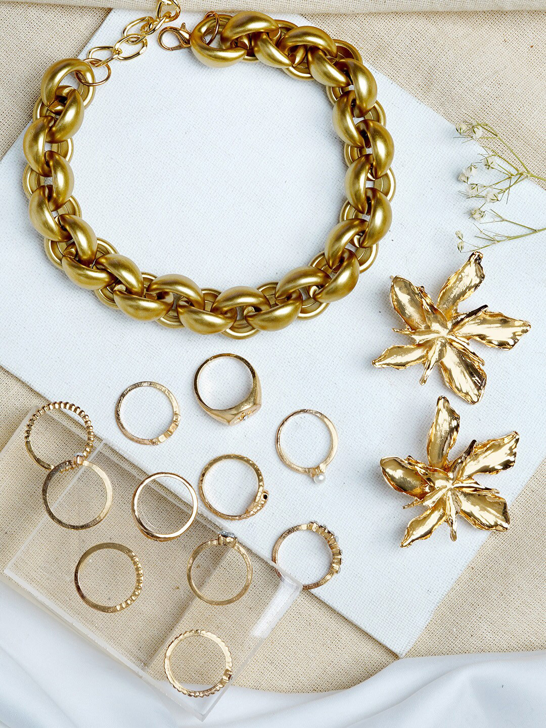 Buy JOKER & WITCH Gold Plated White Stone Studded Sienna Gold Jewellery ...