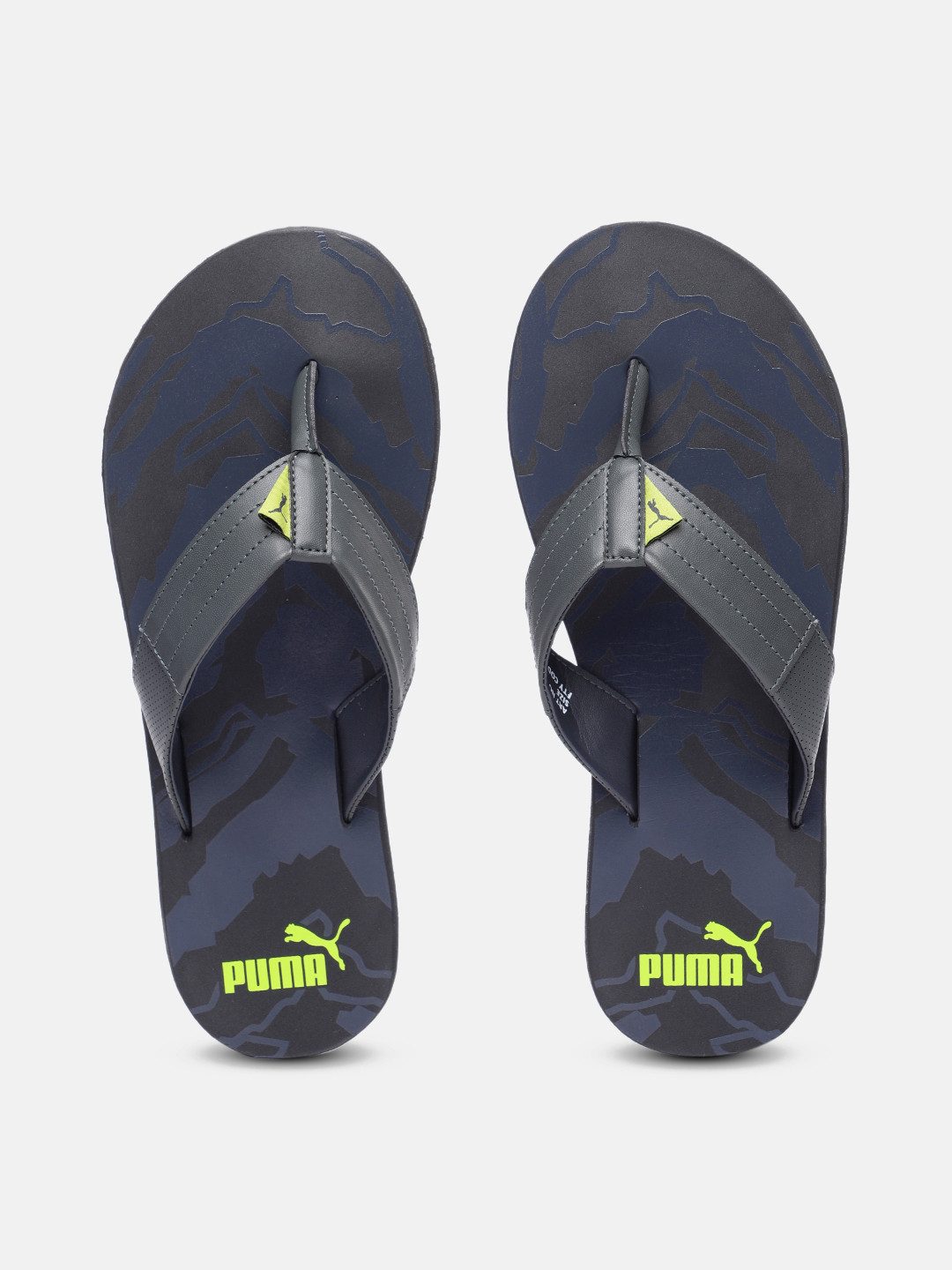 Buy Puma Men Navy Blue & Grey Printed Oleum Reload IDP Synthetic Thong ...