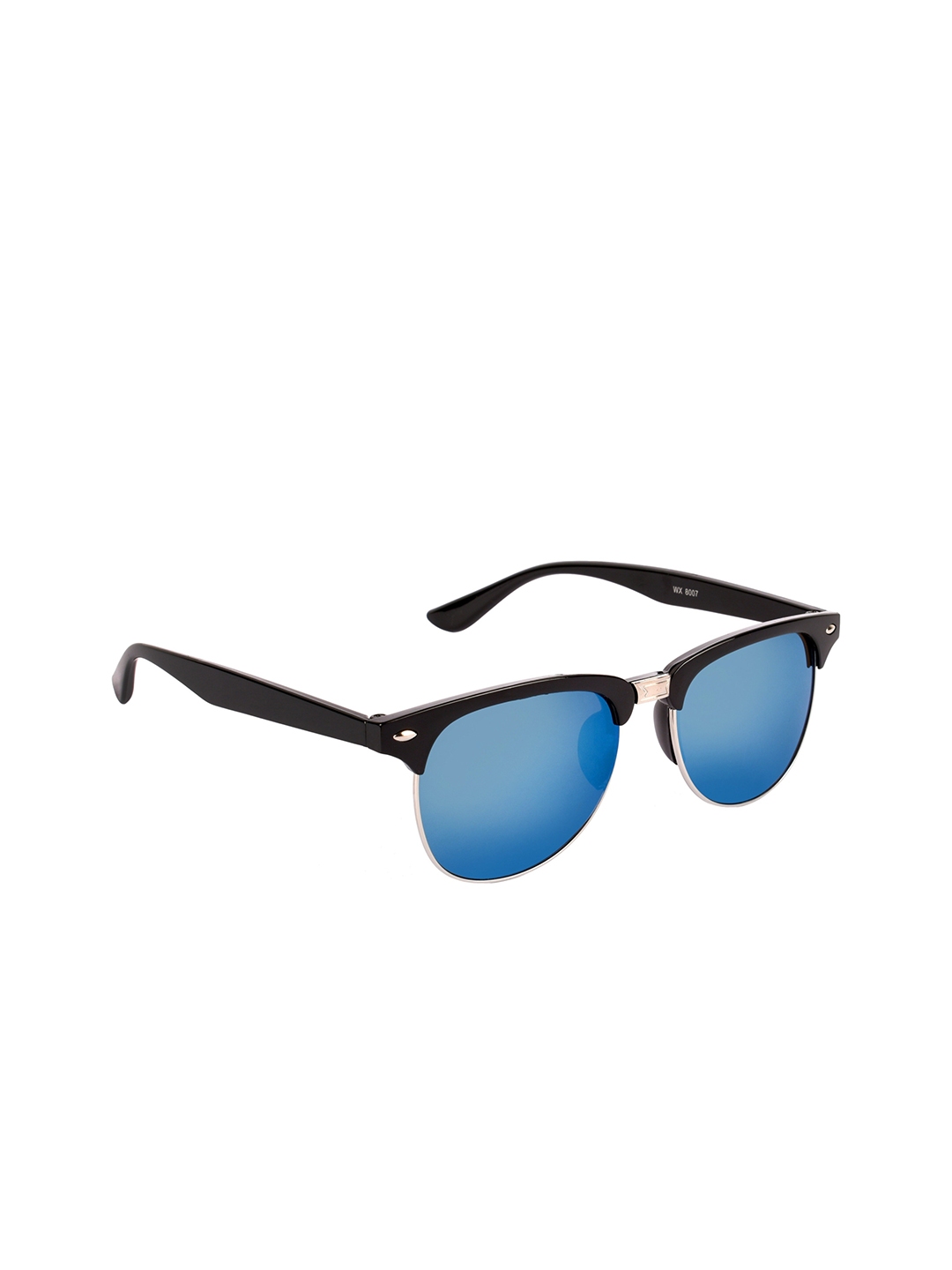 Buy Nuvew Unisex Turquoise Blue Mirrored And Uv Protected Browline Sunglasses 16125 28 Nw X8007