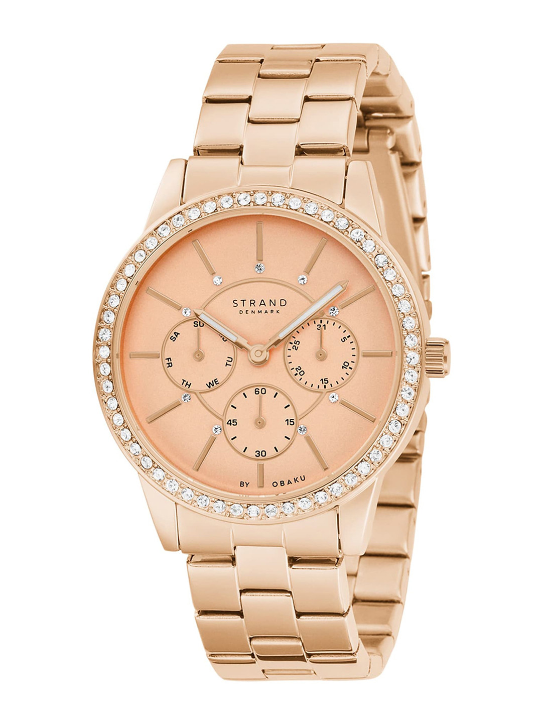 Buy STRAND BY OBAKU Women Rose Gold Toned Brass Embellished Dial ...