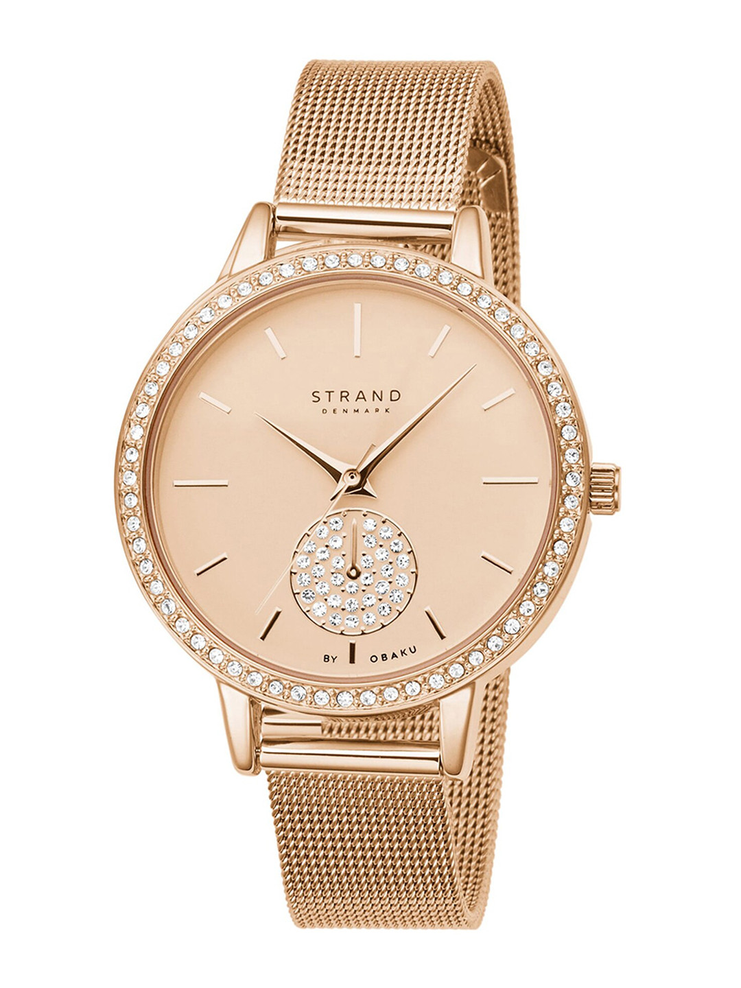 Buy STRAND BY OBAKU Women Rose Gold Toned Brass Dial & Rose Gold Toned ...
